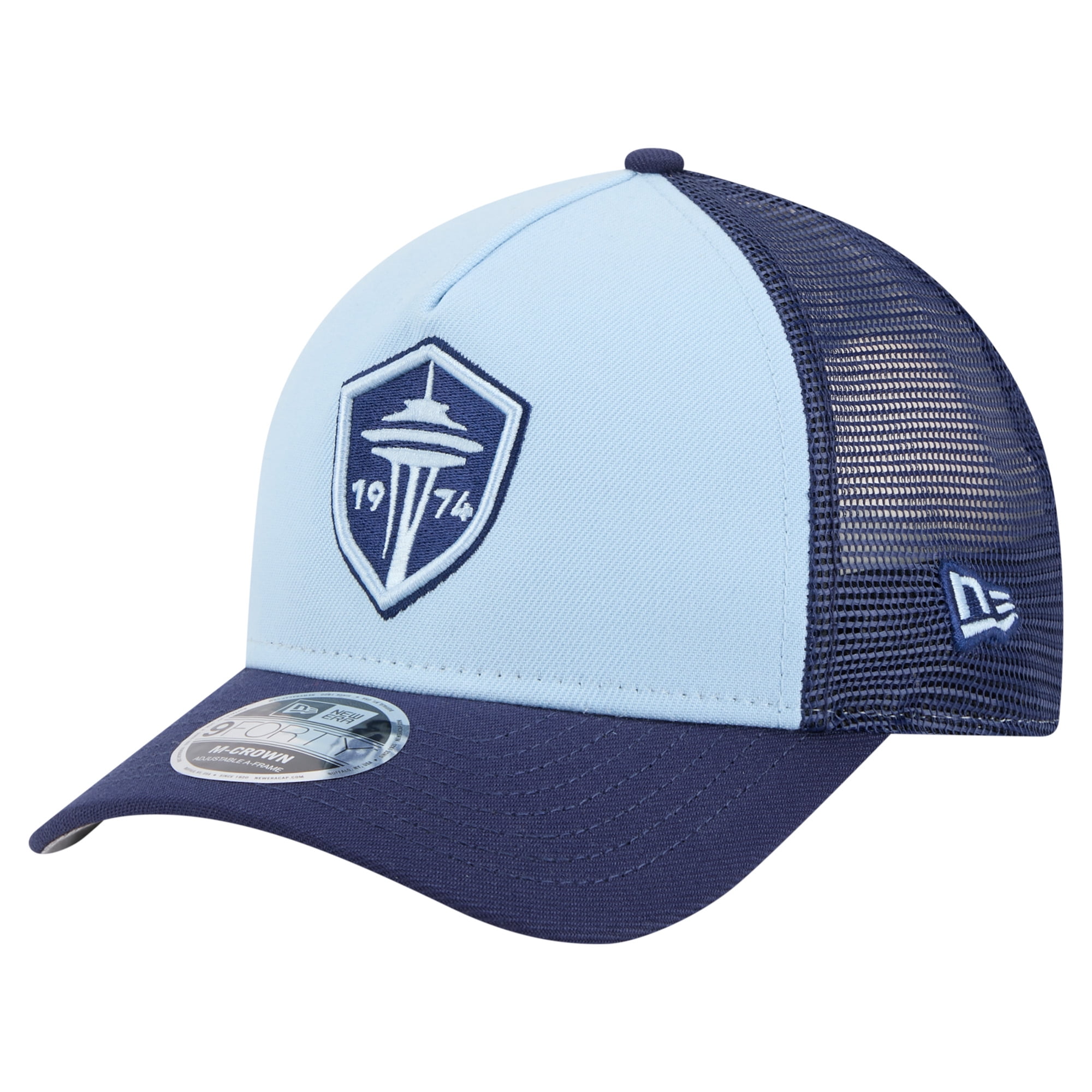 Men's New Era Light Blue Seattle Sounders FC Color Pack 9FORTY A-Frame ...