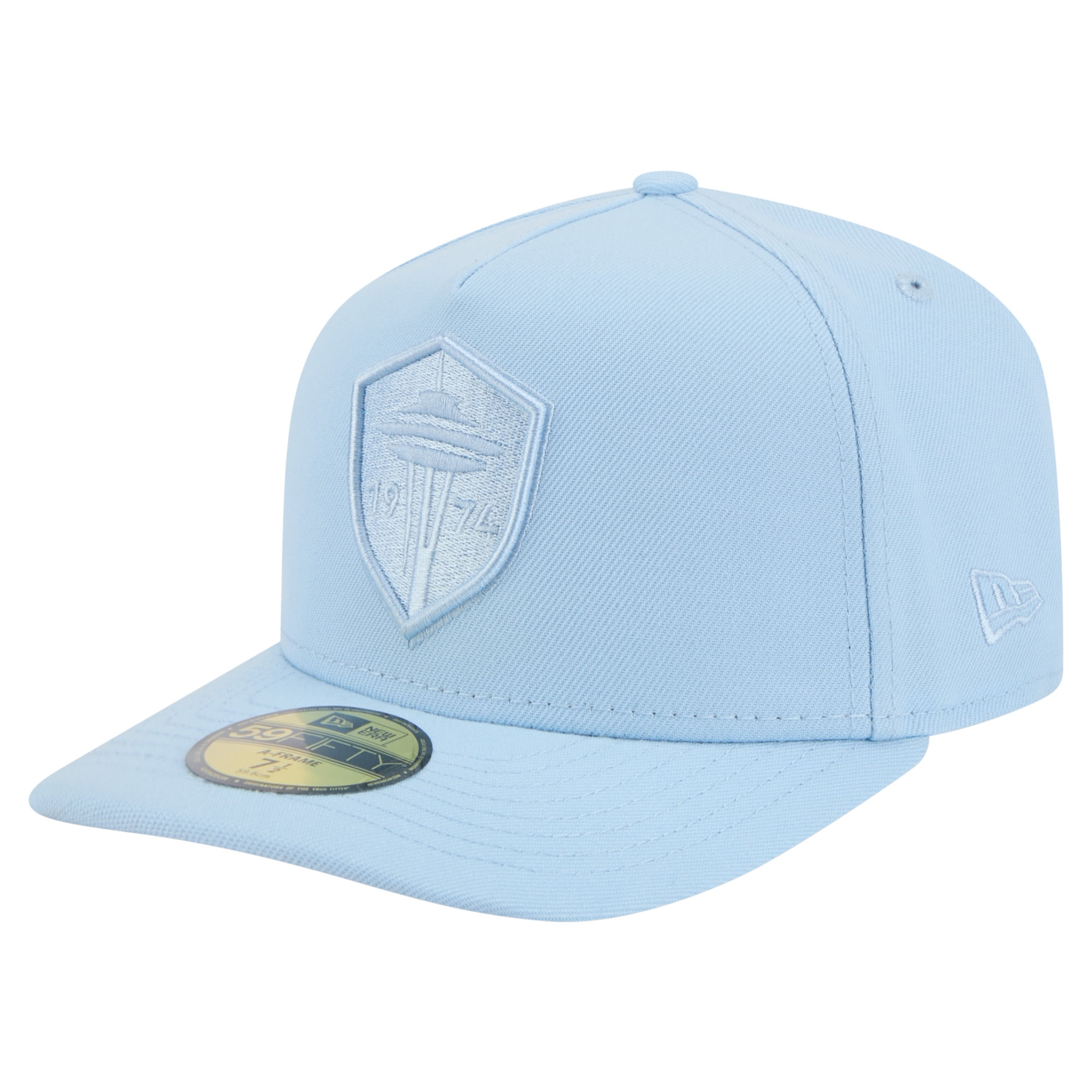 Men's New Era Light Blue Seattle Sounders FC Color Pack A-Frame 59FIFTY ...