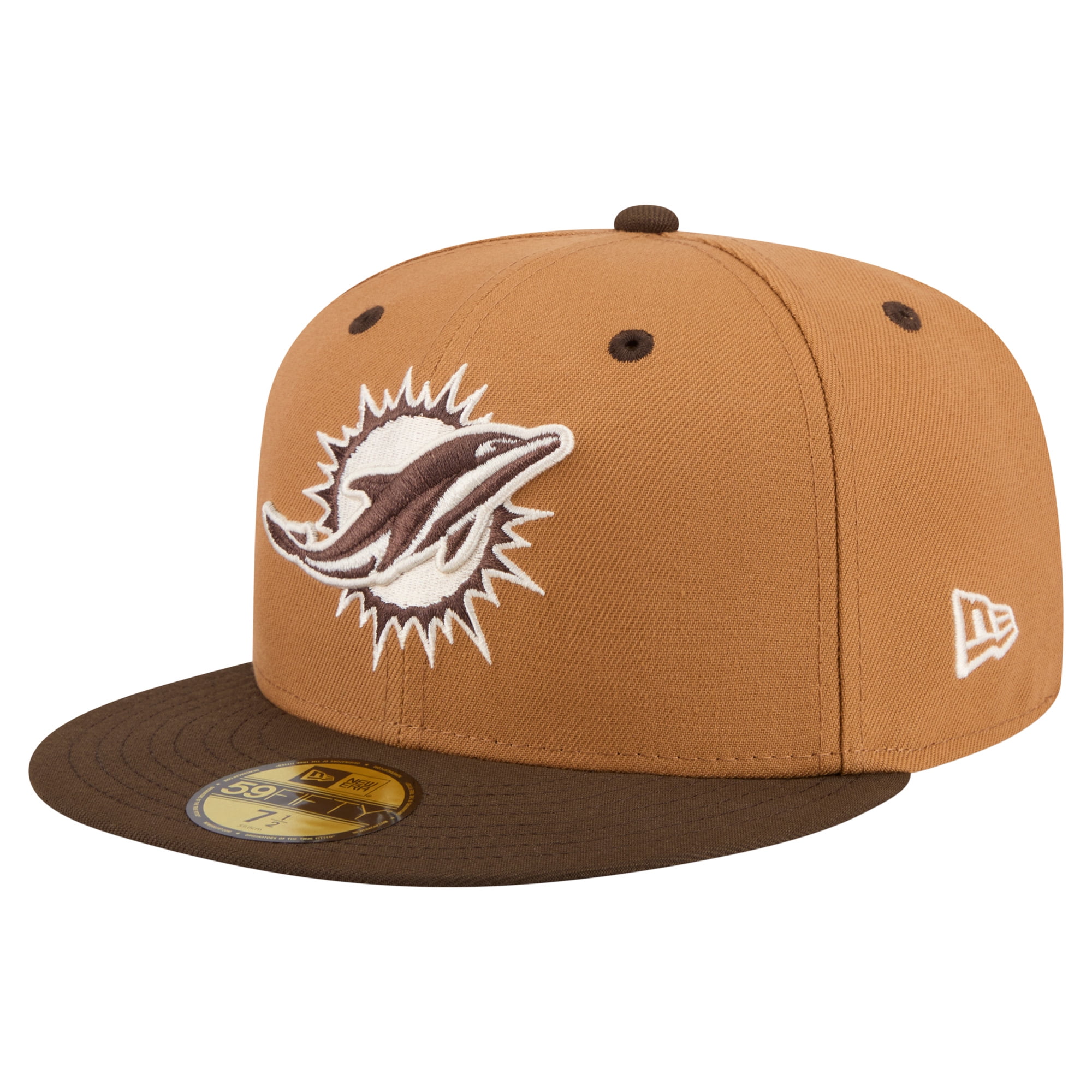Men's New Era Light Brown/Dark Brown Miami Dolphins Two-Tone Walnut ...