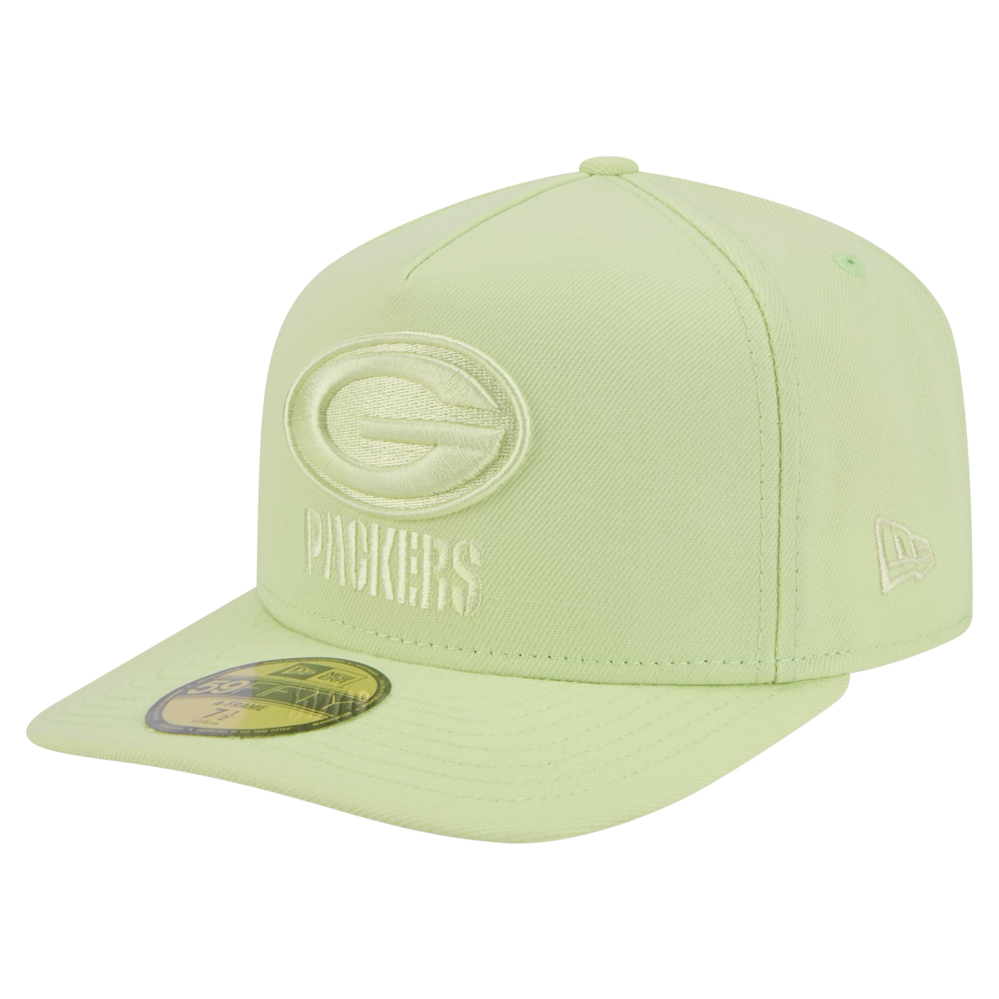 Men's New Era Light Green Green Bay Packers Color Pack A-Frame 59FIFTY ...