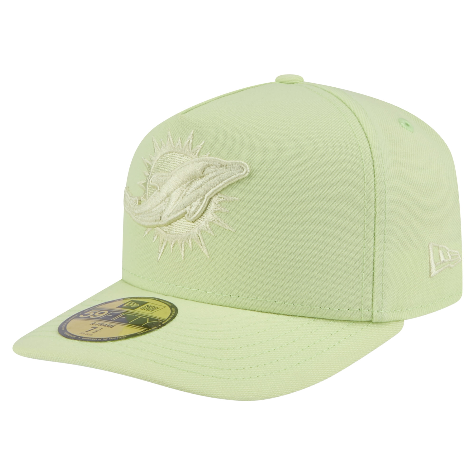 Men's New Era Light Green Miami Dolphins Color Pack A-Frame 59FIFTY ...