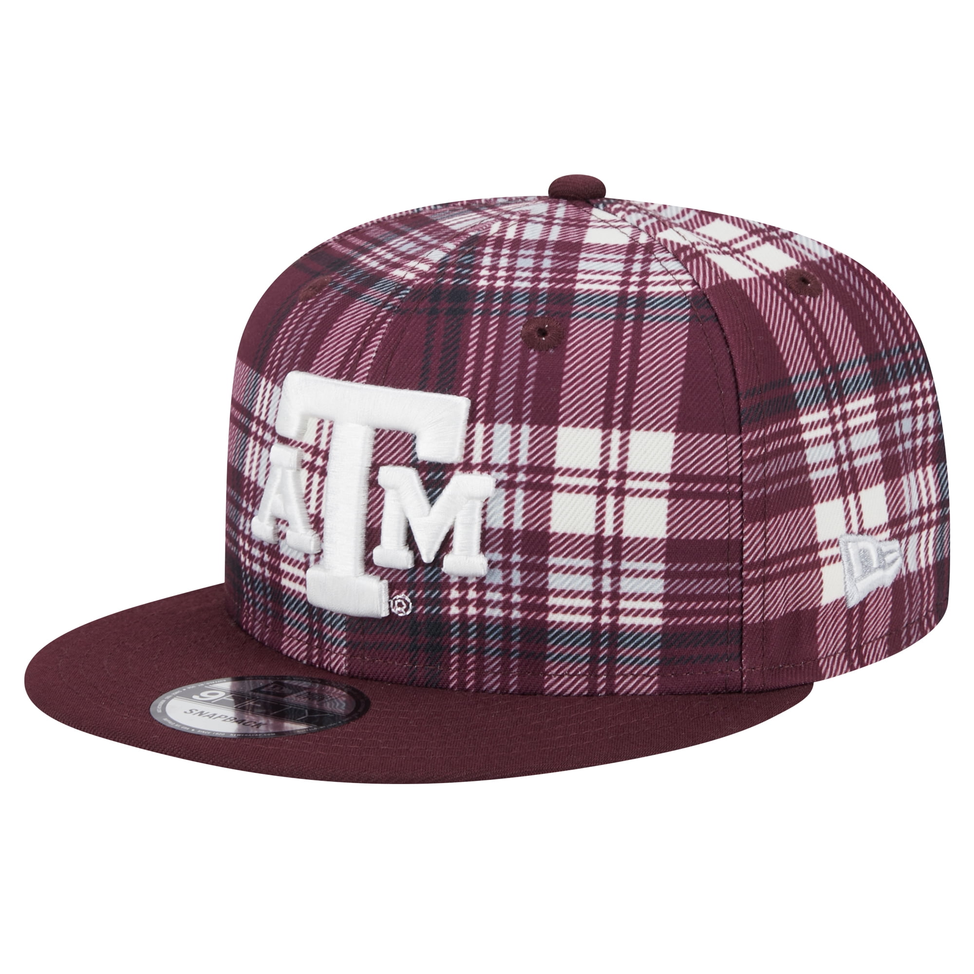 Men's New Era Maroon Texas A&M Aggies Plaid 9FIFTY Snapback Hat ...