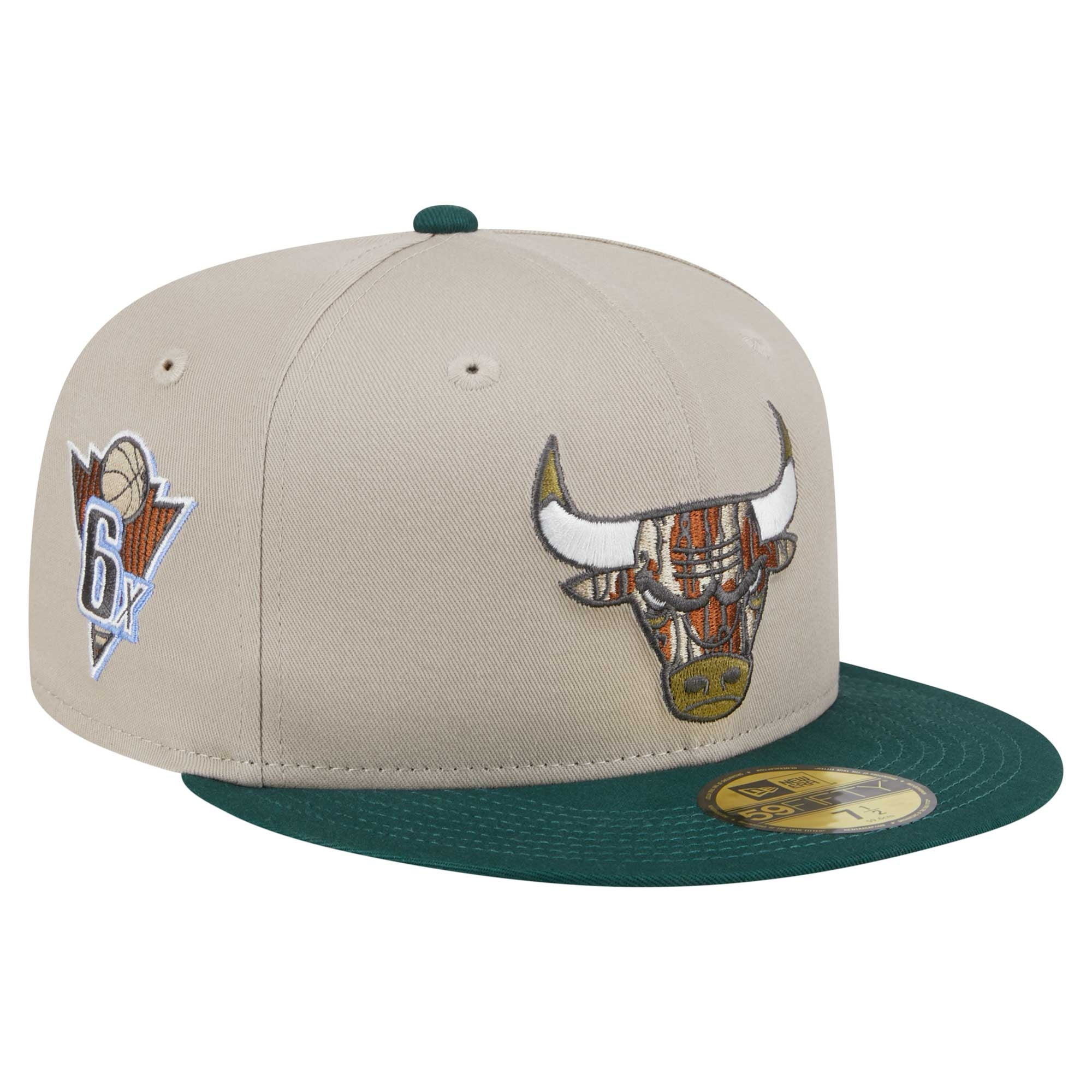 Men's New Era Natural/Hunter Green Chicago Bulls Lifestyle Tree Bark ...