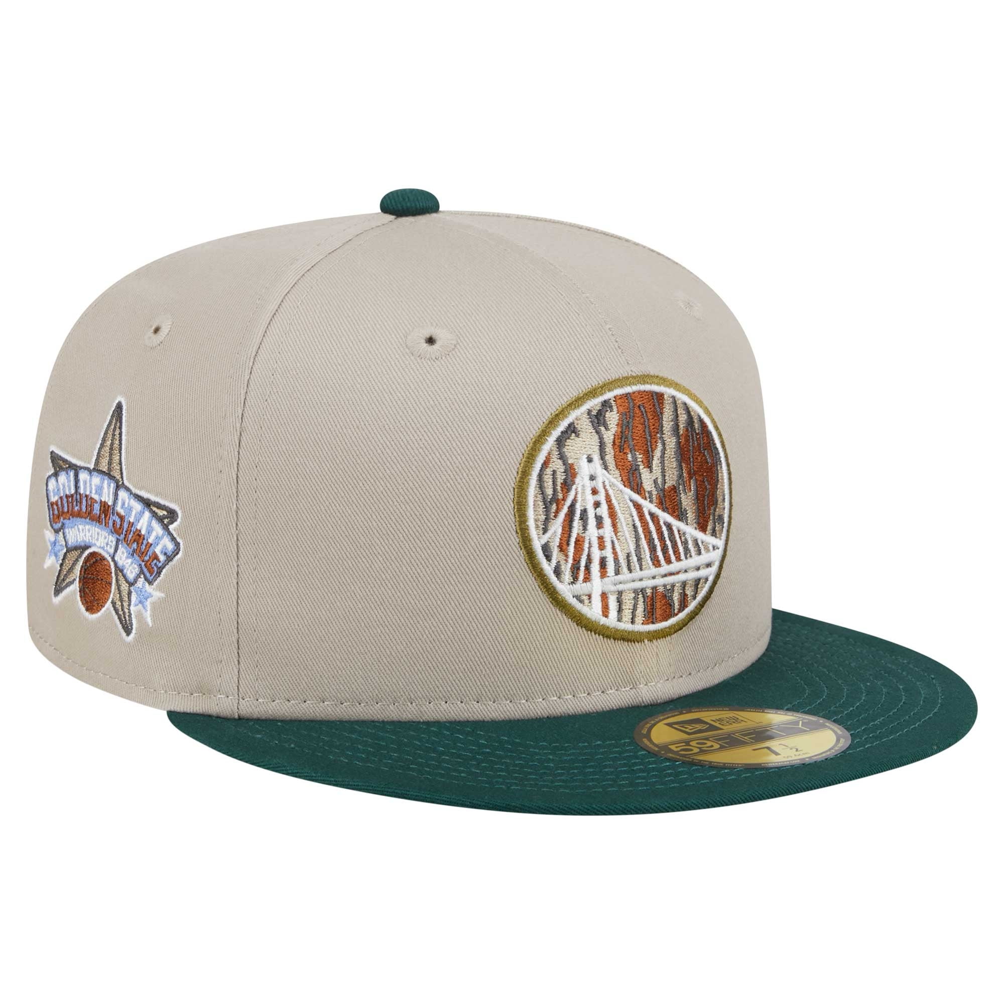 Men's New Era Natural/Hunter Green Golden State Warriors Lifestyle Tree ...