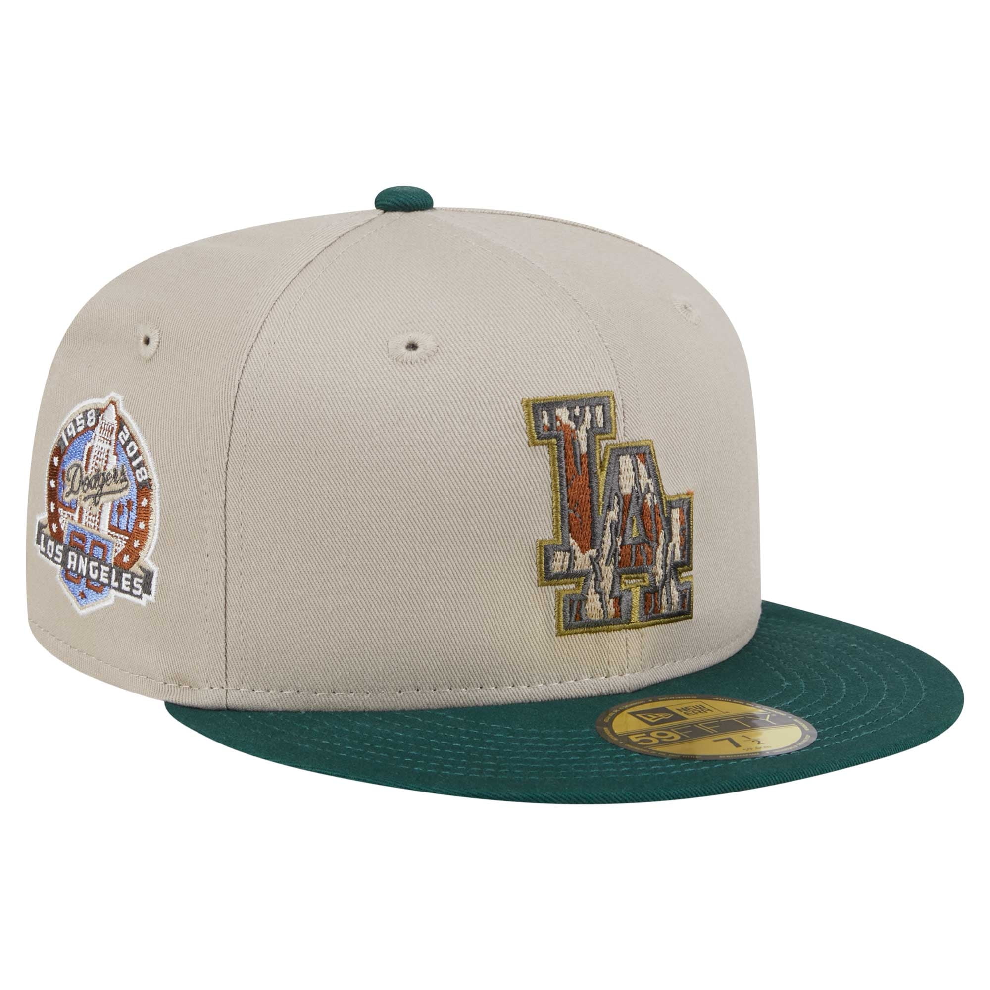 Men's New Era Natural/Hunter Green Los Angeles Dodgers Lifestyle Tree ...