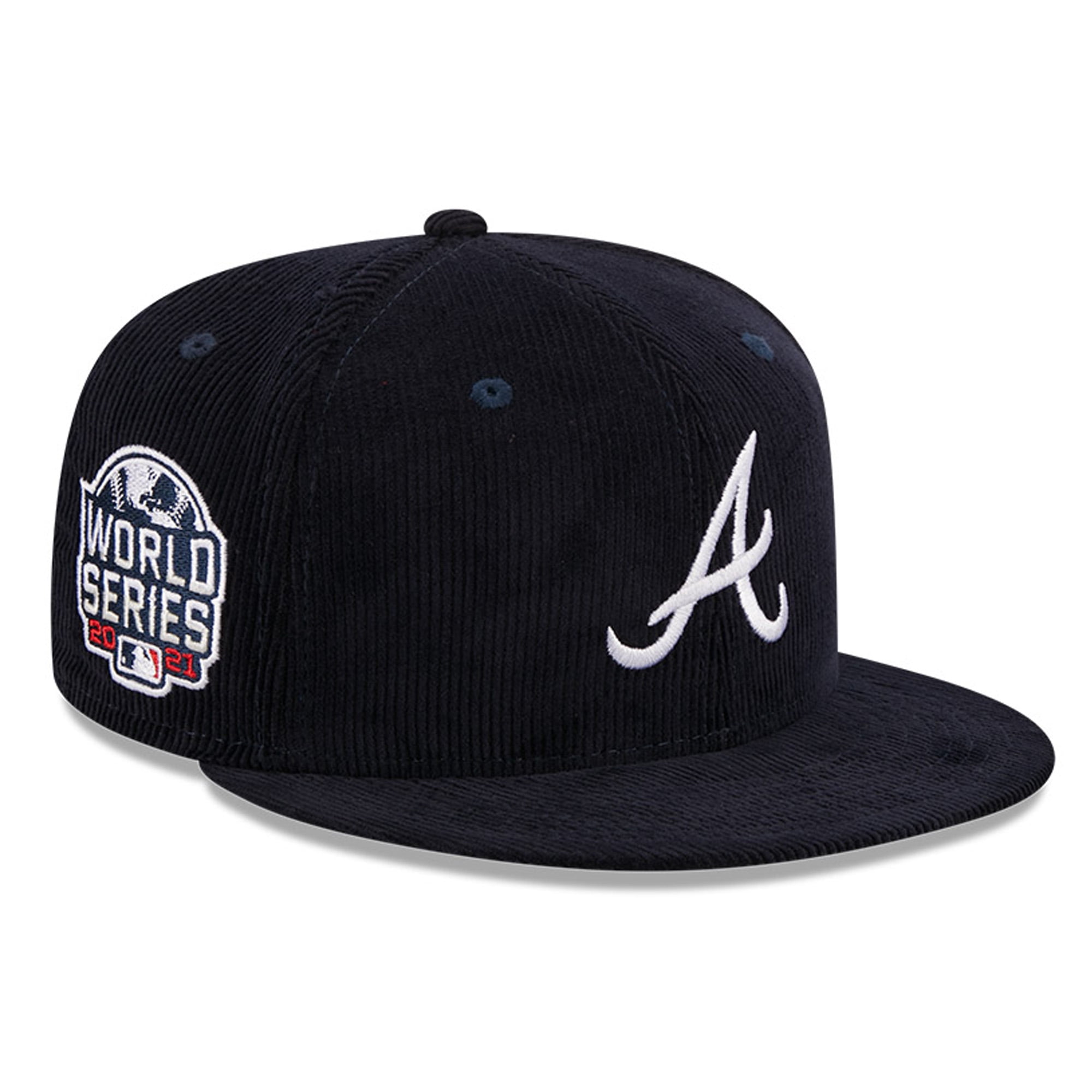 Men's New Era Navy Atlanta Braves Throwback Corduroy 59FIFTY Fitted Hat ...