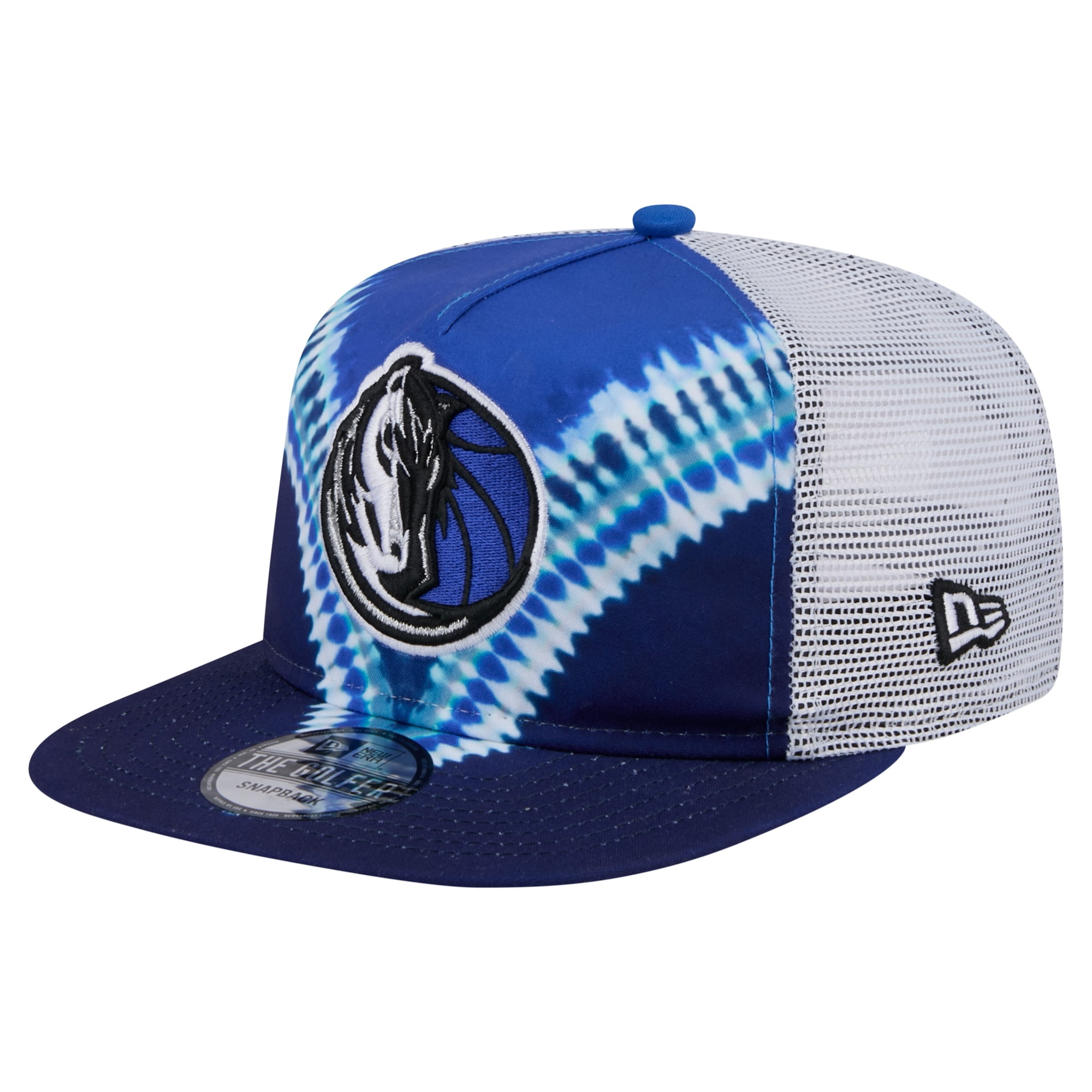 Men's New Era Navy/Blue Dallas Mavericks Throwback Dye Golfer Snapback ...