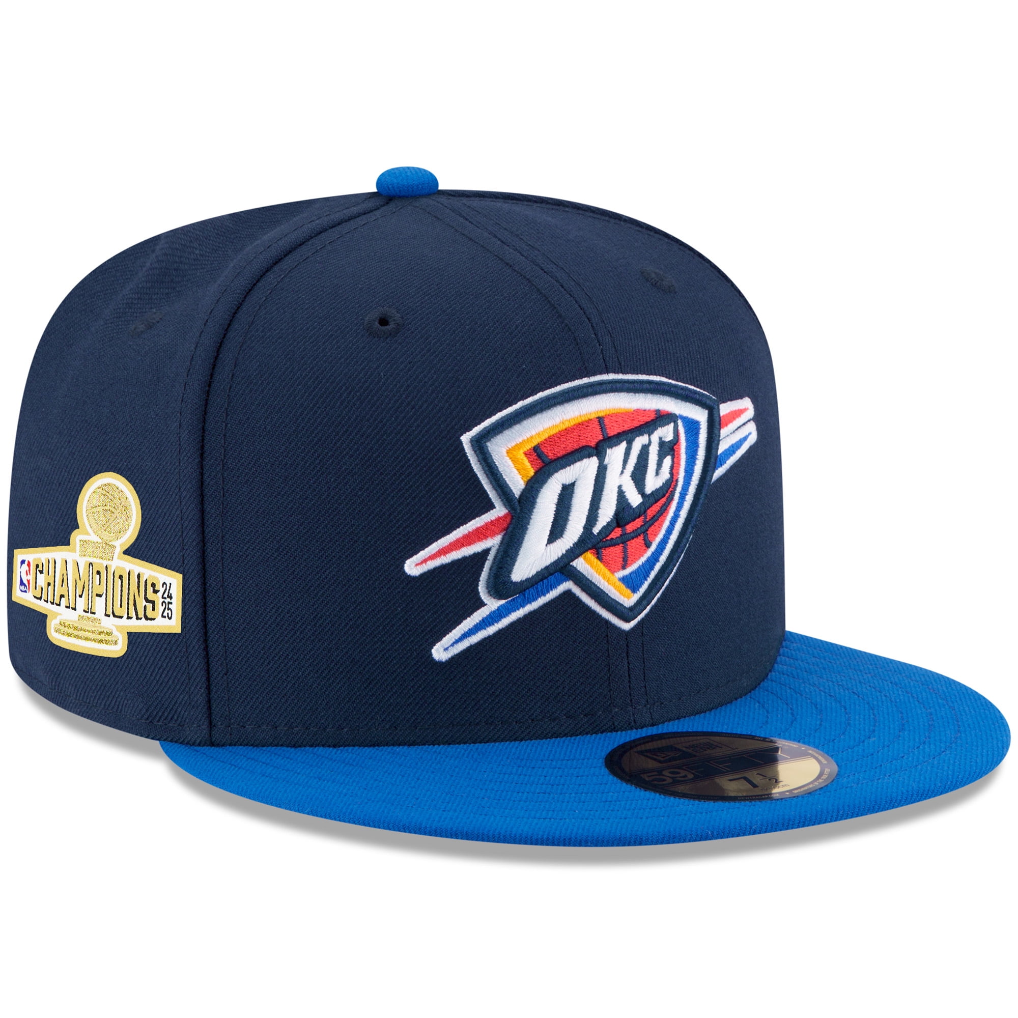 Men's New Era Navy/Blue Oklahoma City Thunder 2025 NBA Finals Champions ...