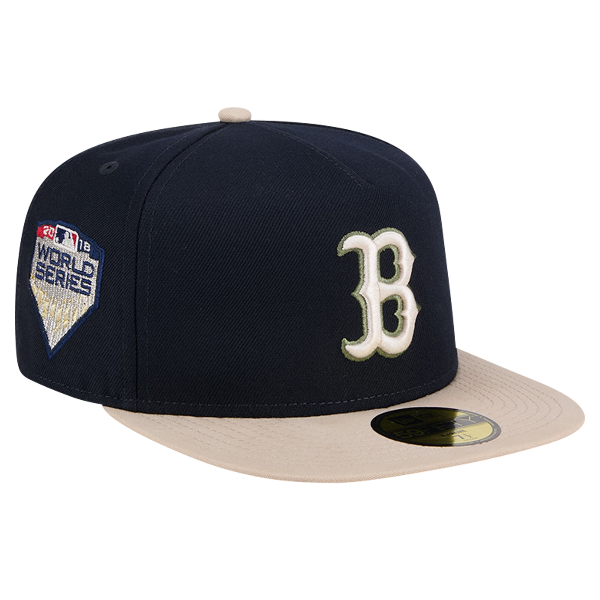 Men's New Era Navy Boston Red Sox Canvas A-Frame 59FIFTY Fitted Hat ...