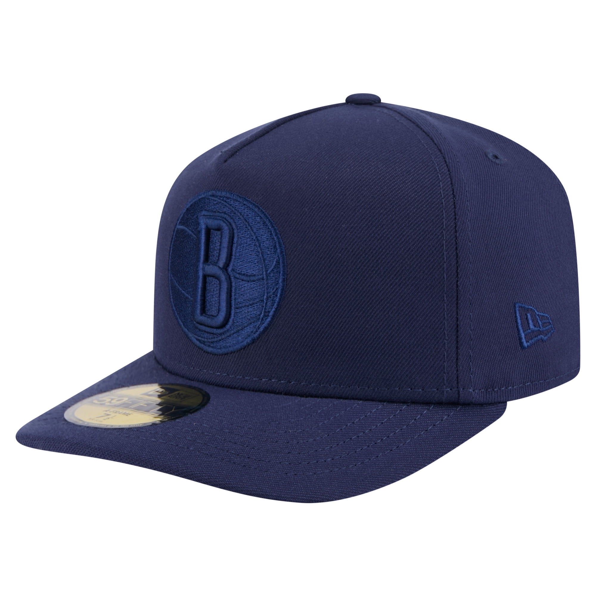 Men's New Era Navy Brooklyn Nets Colorpack A-Frame Pinch Front 59FIFTY ...