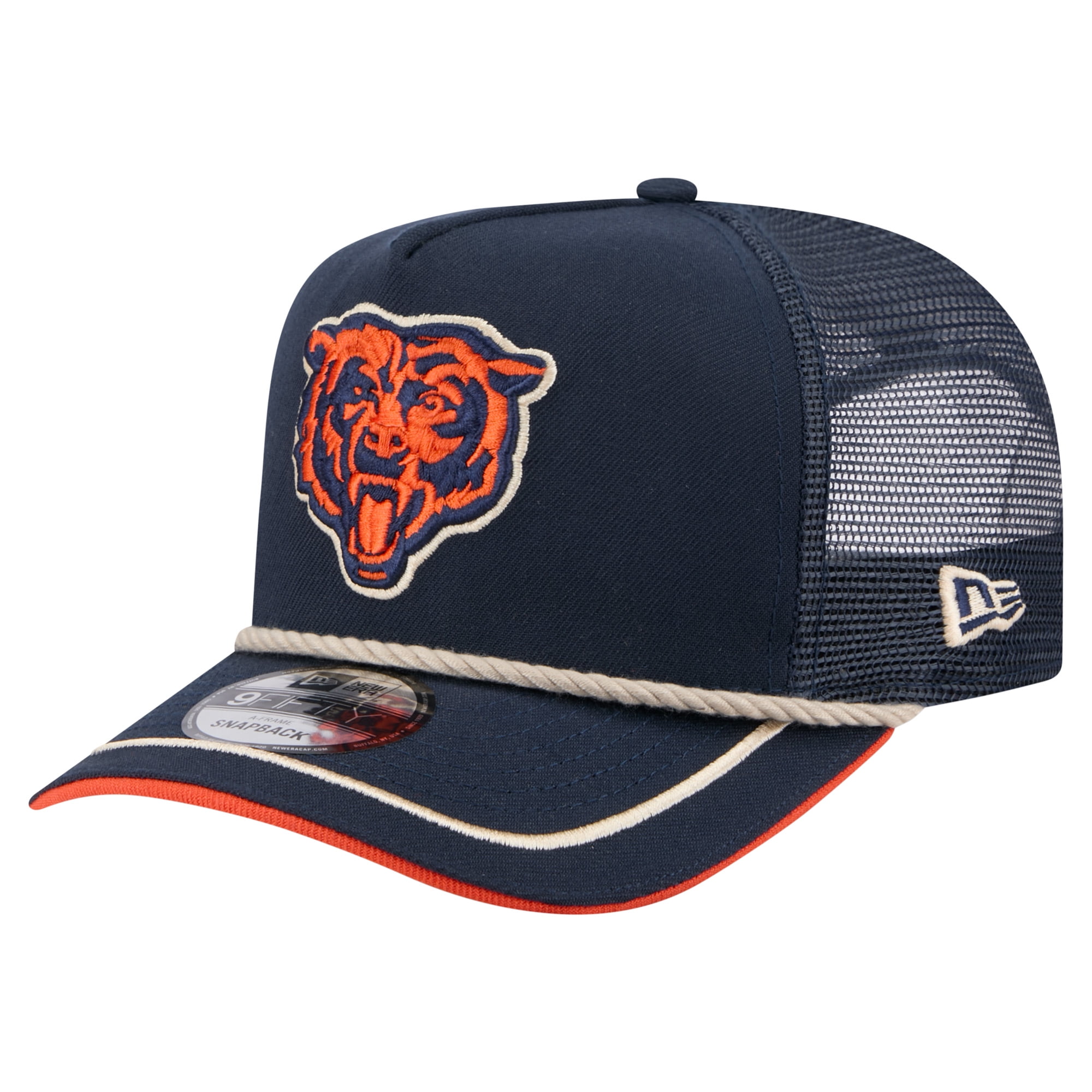 Men's New Era Navy Chicago Bears Vintage Team Rope A-Frame Trucker ...