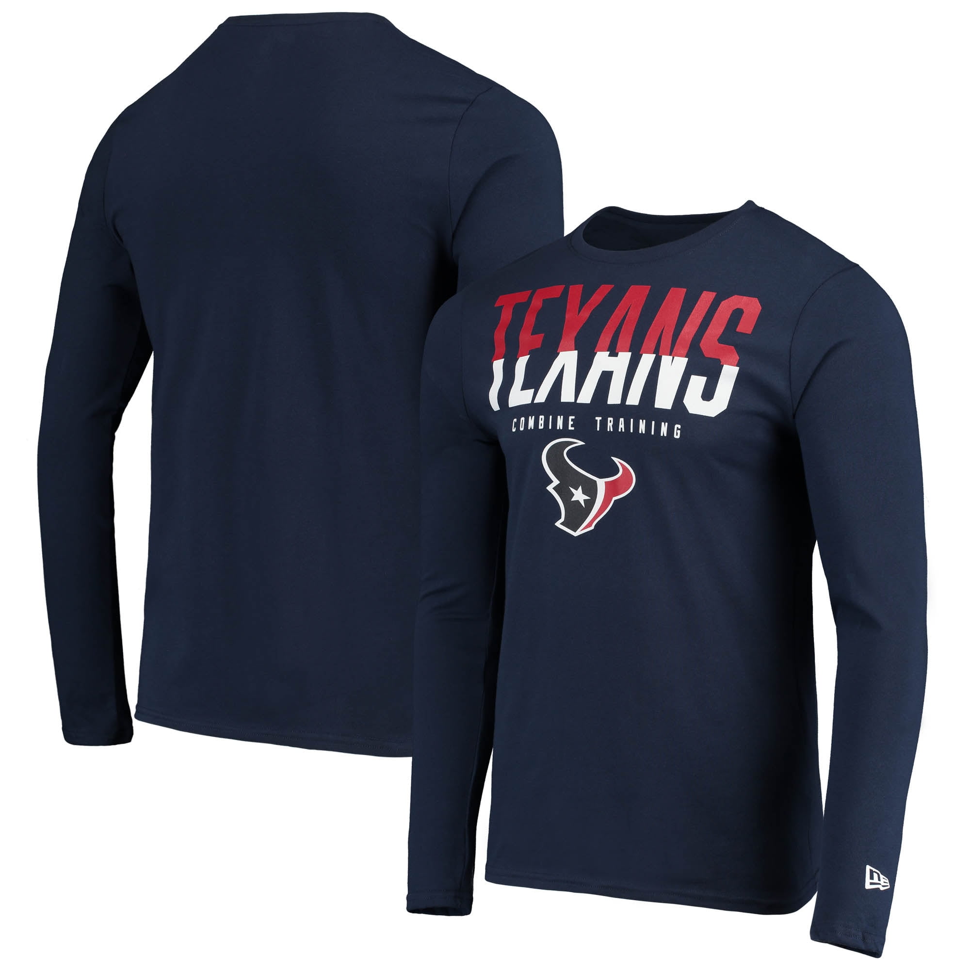 Men's New Era Navy Houston Texans Combine Authentic Split Line Long Sleeve T-Shirt - Walmart.com