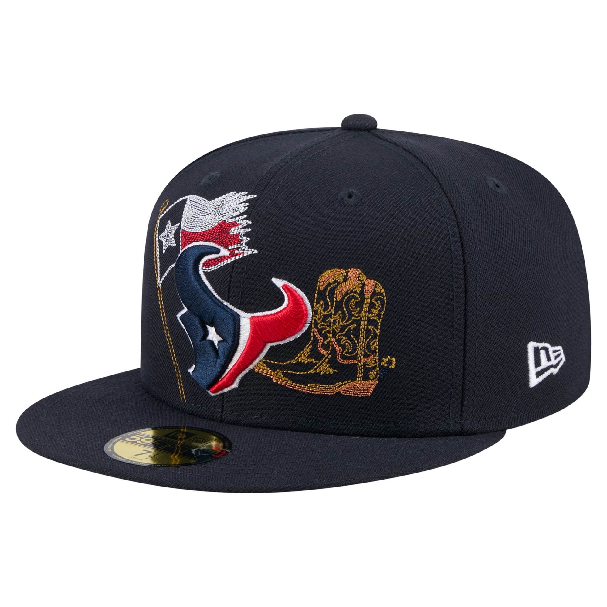 Men's New Era Navy Houston Texans State Stitch 59FIFTY Fitted Hat ...