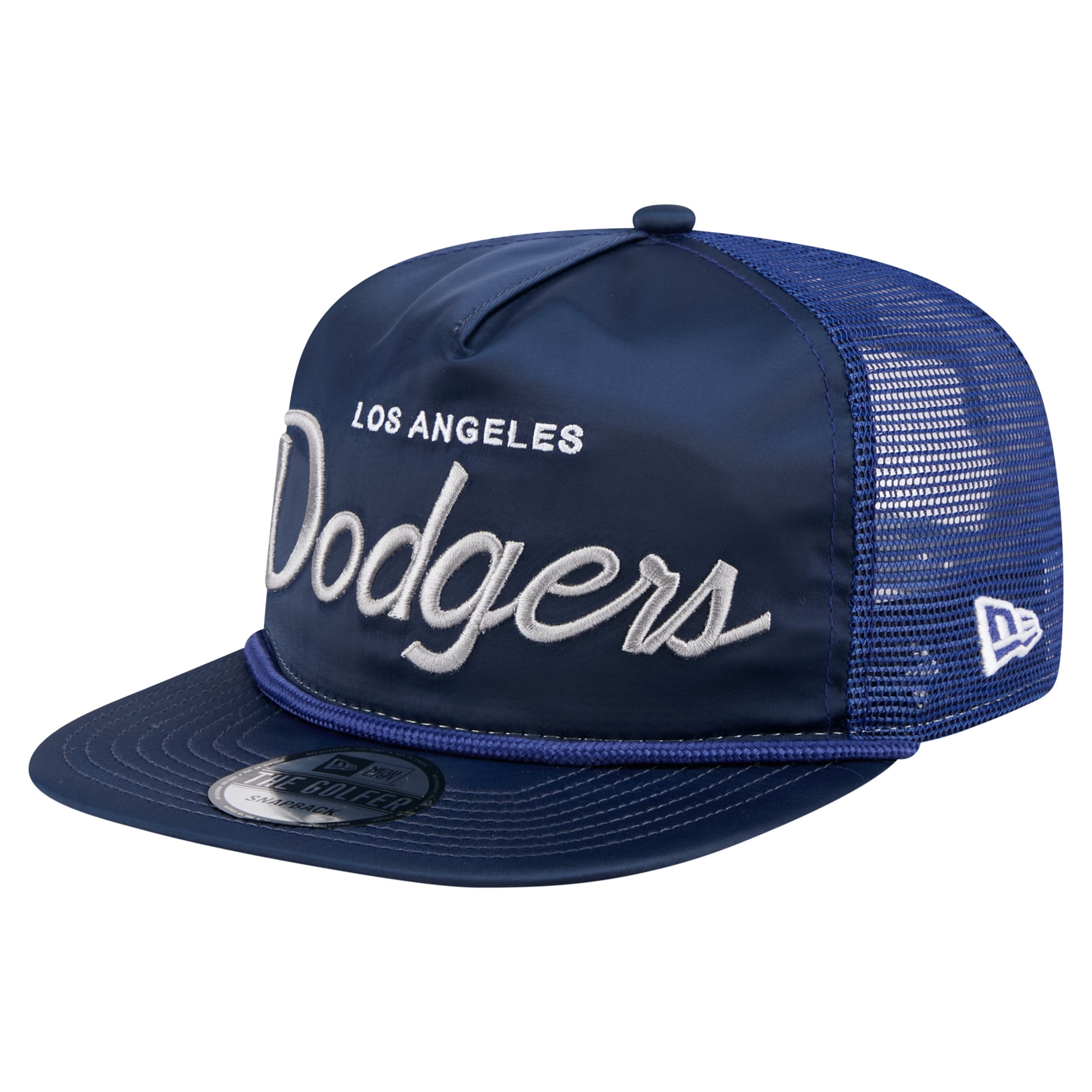 Men's New Era Navy Los Angeles Dodgers Retro Satin Script Golfer ...