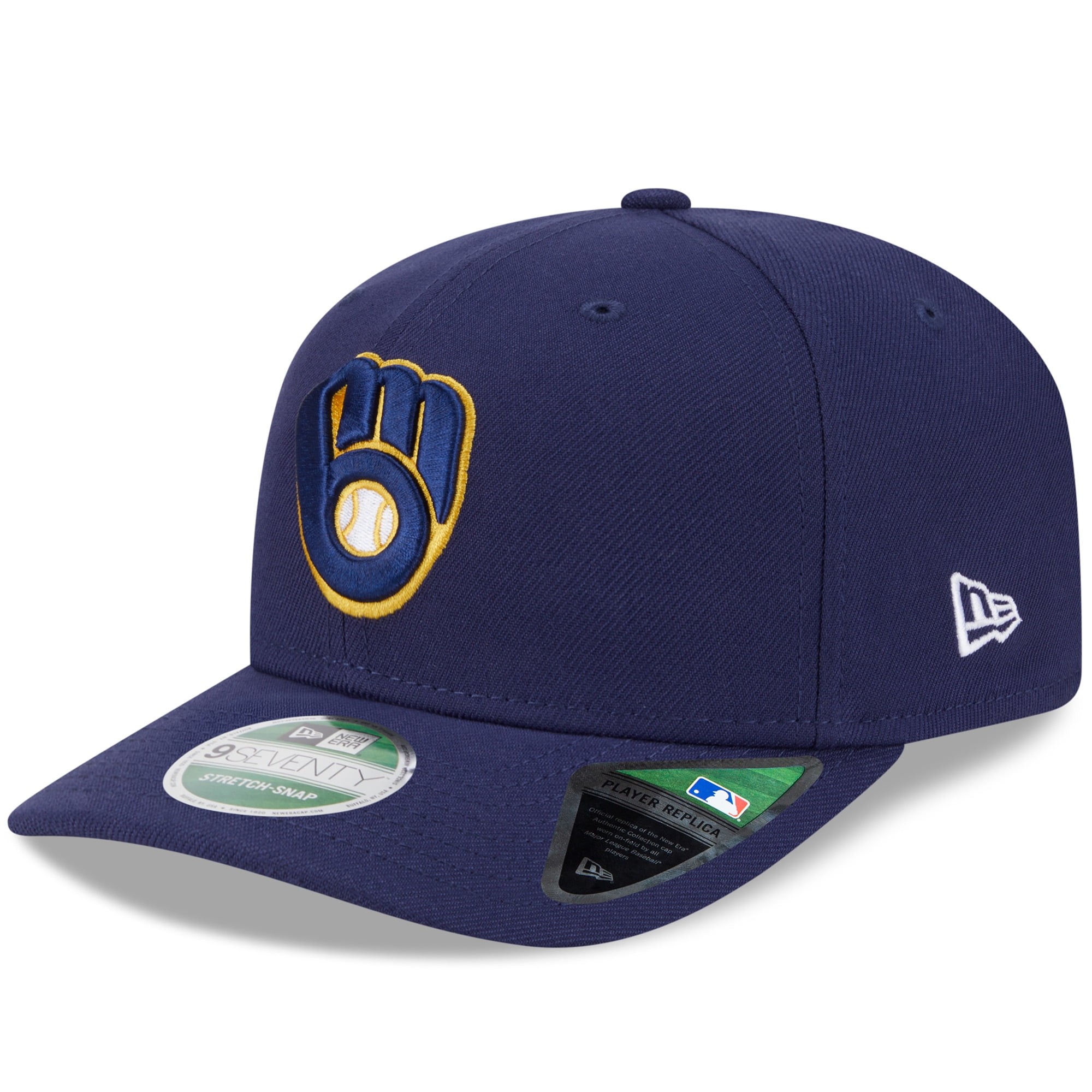 Men's New Era Navy Milwaukee Brewers Player Replica 9SEVENTY Adjustable ...