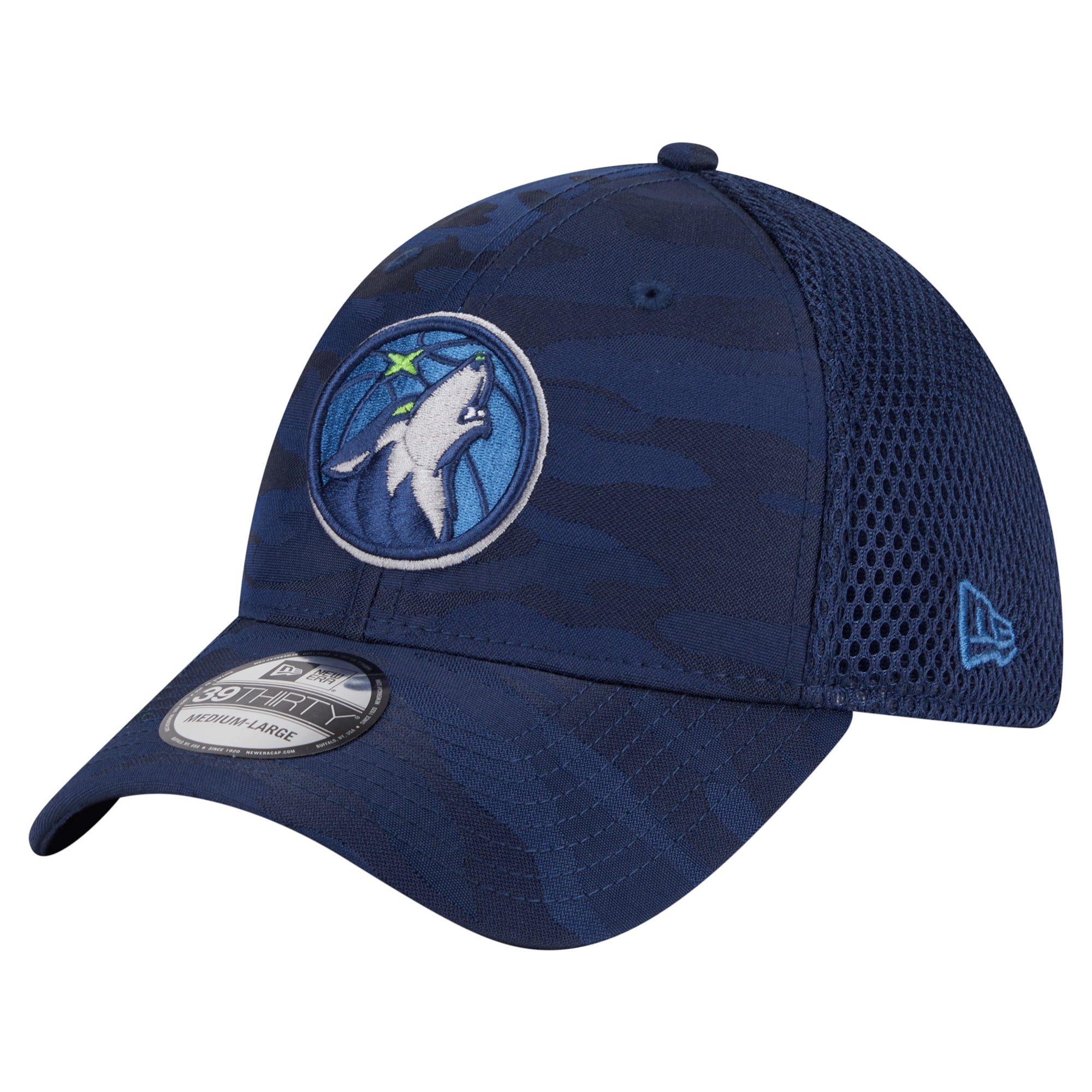 Men's-New Era Navy Minnesota Timberwolves Subtle Camo 39THIRTY Flex Hat ...