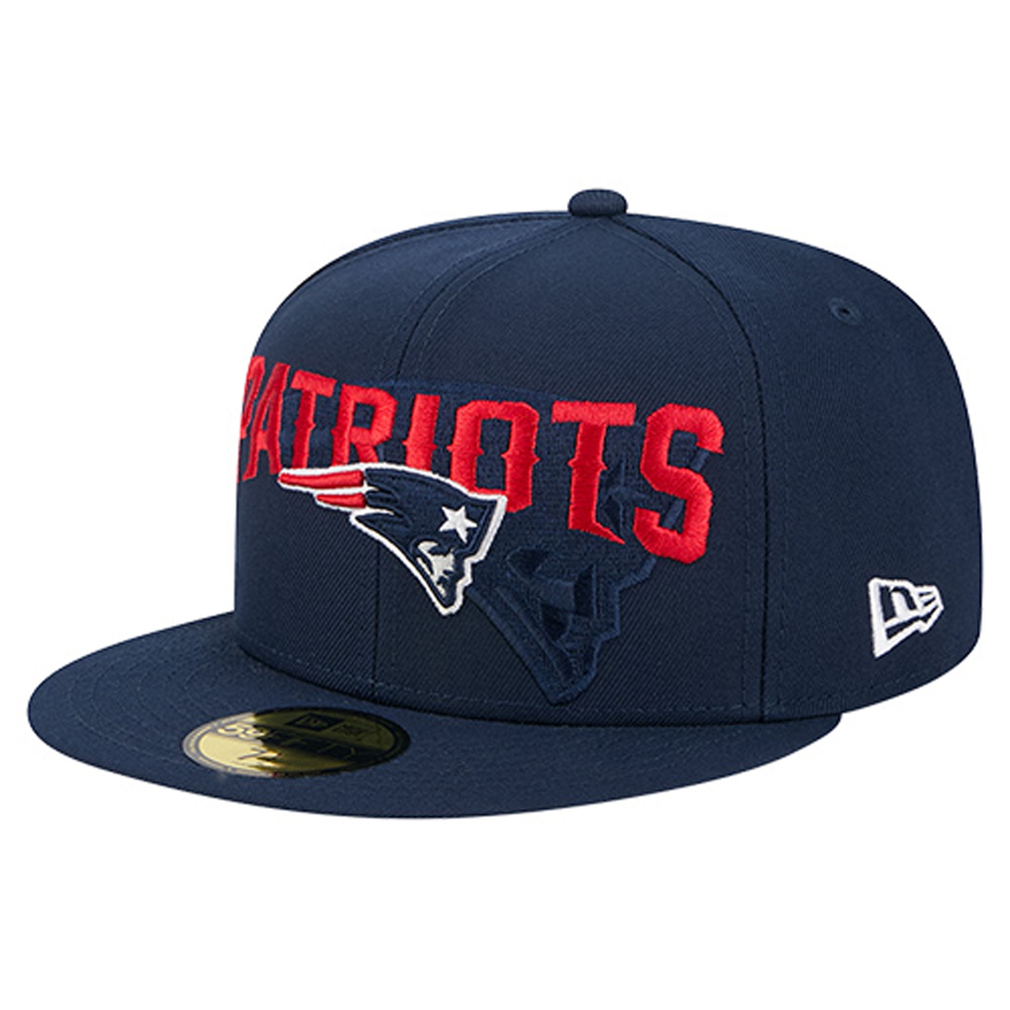 Men's New Era Navy New England Patriots Overlap Wordmark 59FIFTY Fitted ...