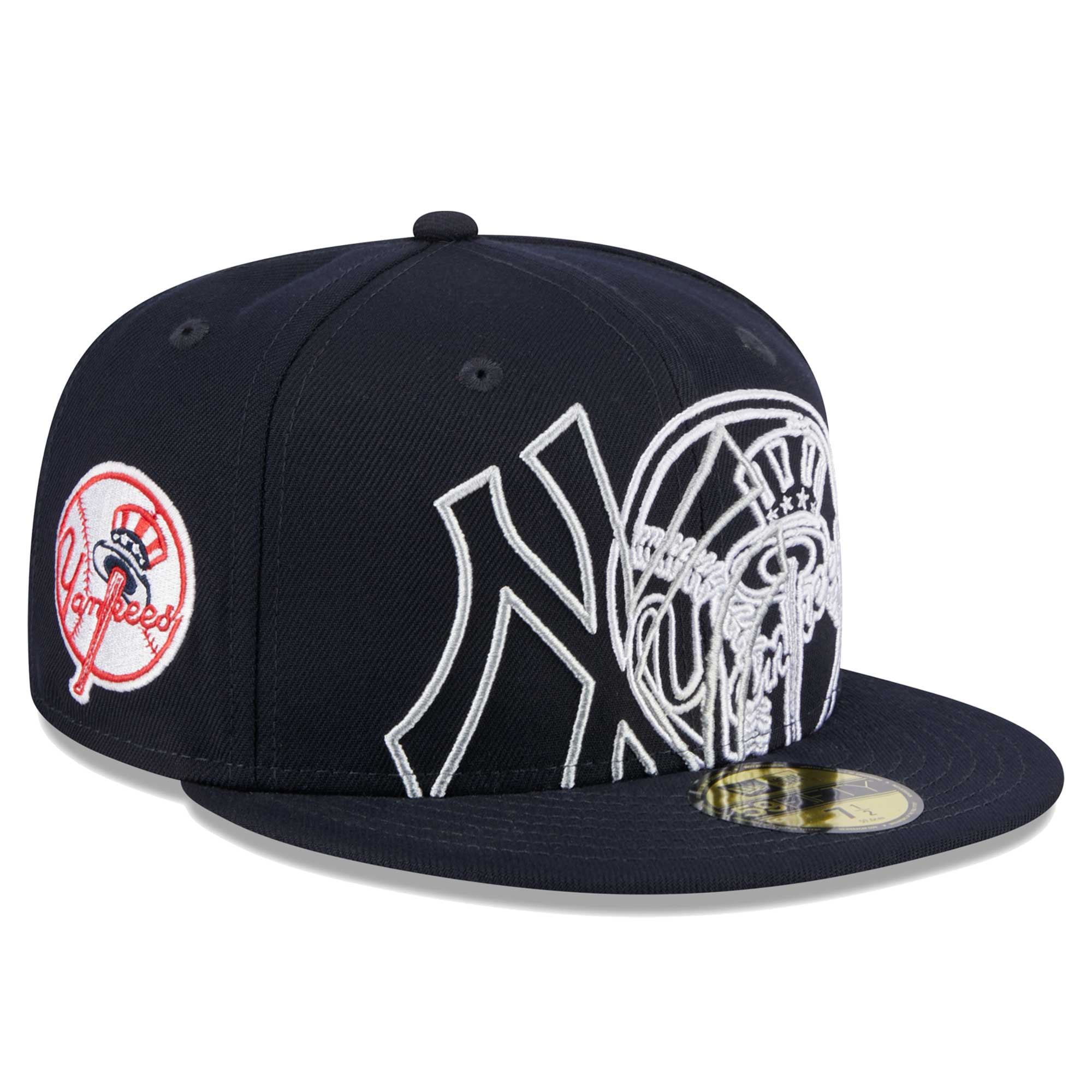 Men's New Era Navy New York Yankees Game Day Overlap 59FIFTY Fitted Hat ...