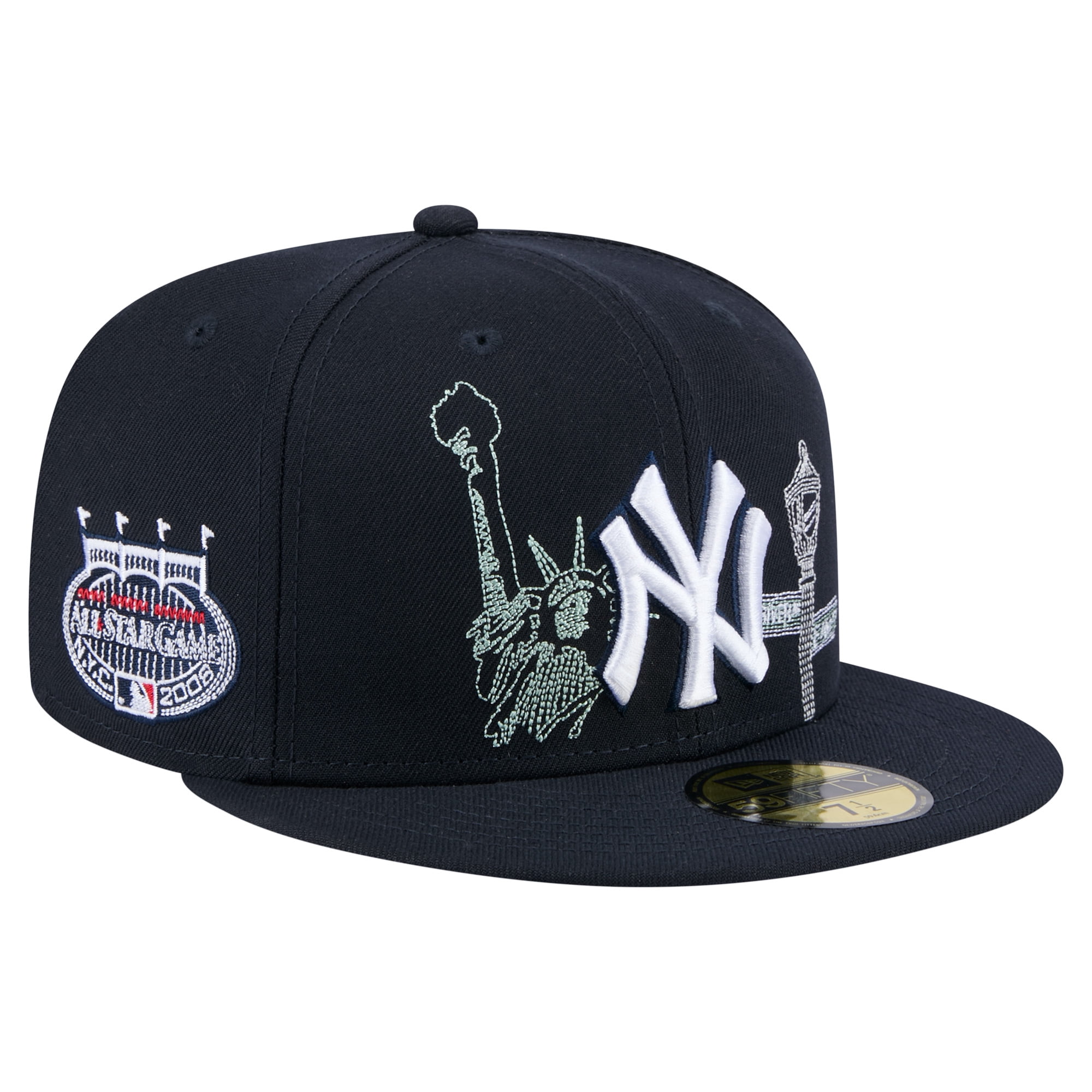 Men's New Era Navy New York Yankees State Stitch 59FIFTY Fitted Hat ...