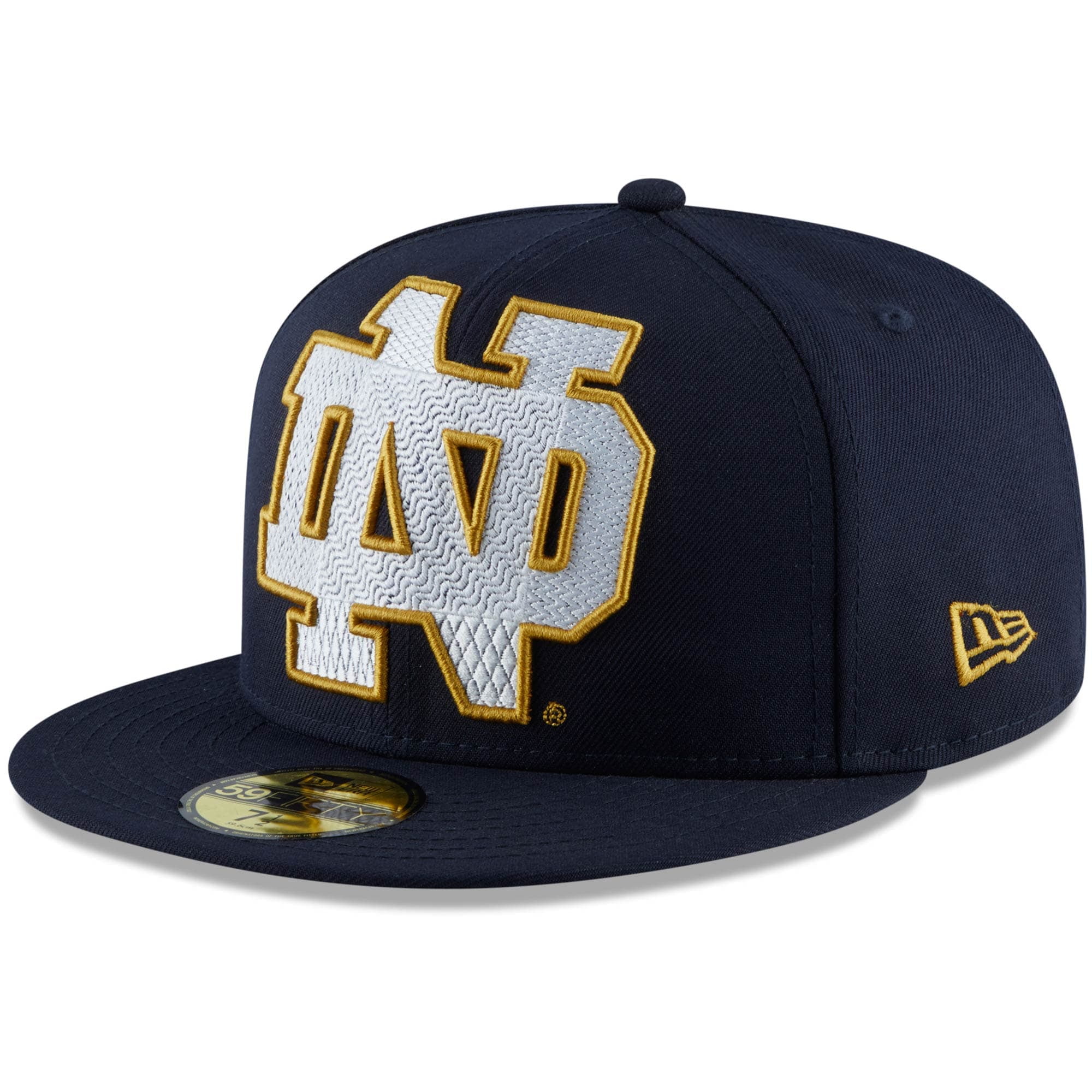 Men's New Era Navy Notre Dame Fighting Irish Threads 59FIFTY Fitted Hat ...