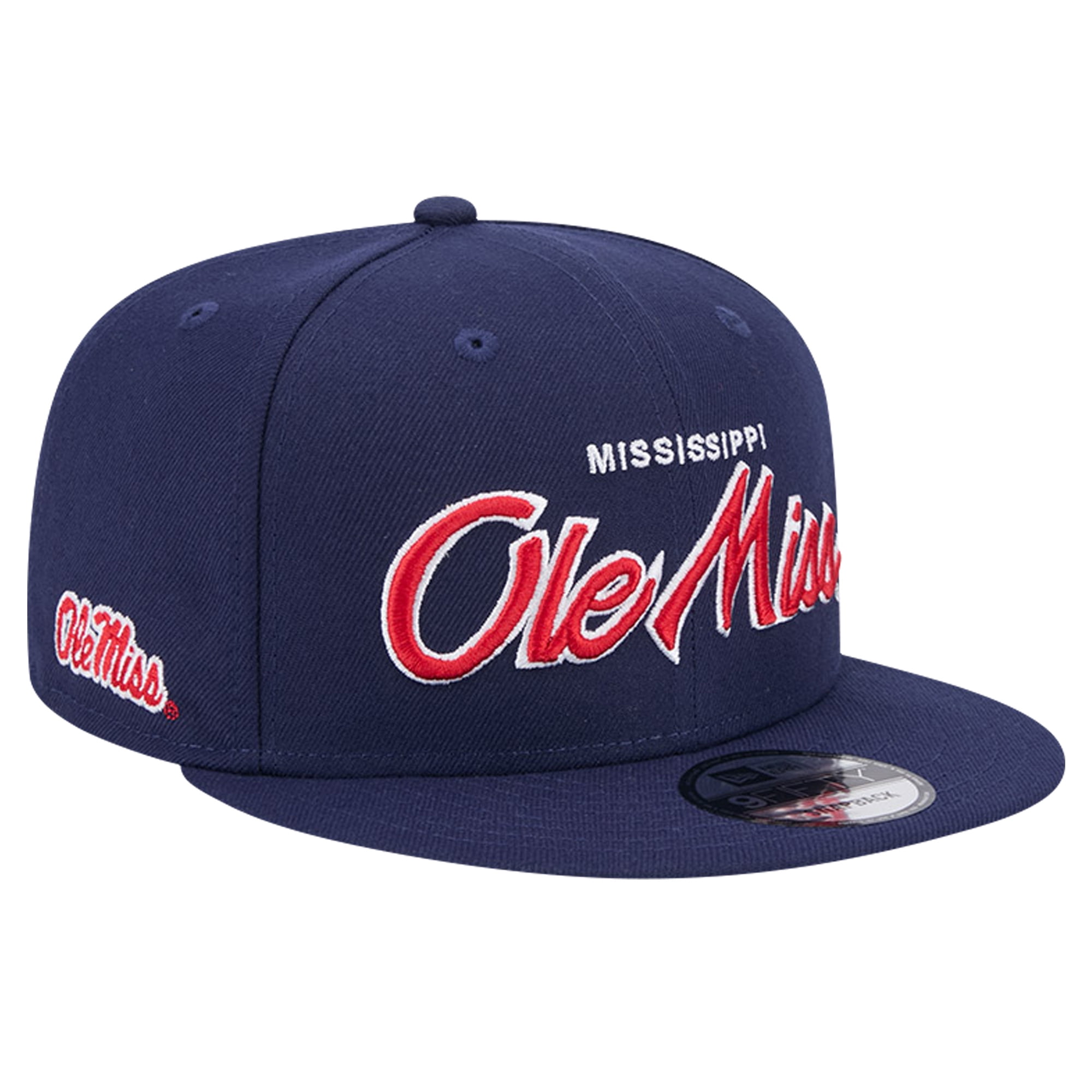 Men's New Era Navy Ole Miss Rebels Team Script 9FIFTY Snapback Hat ...