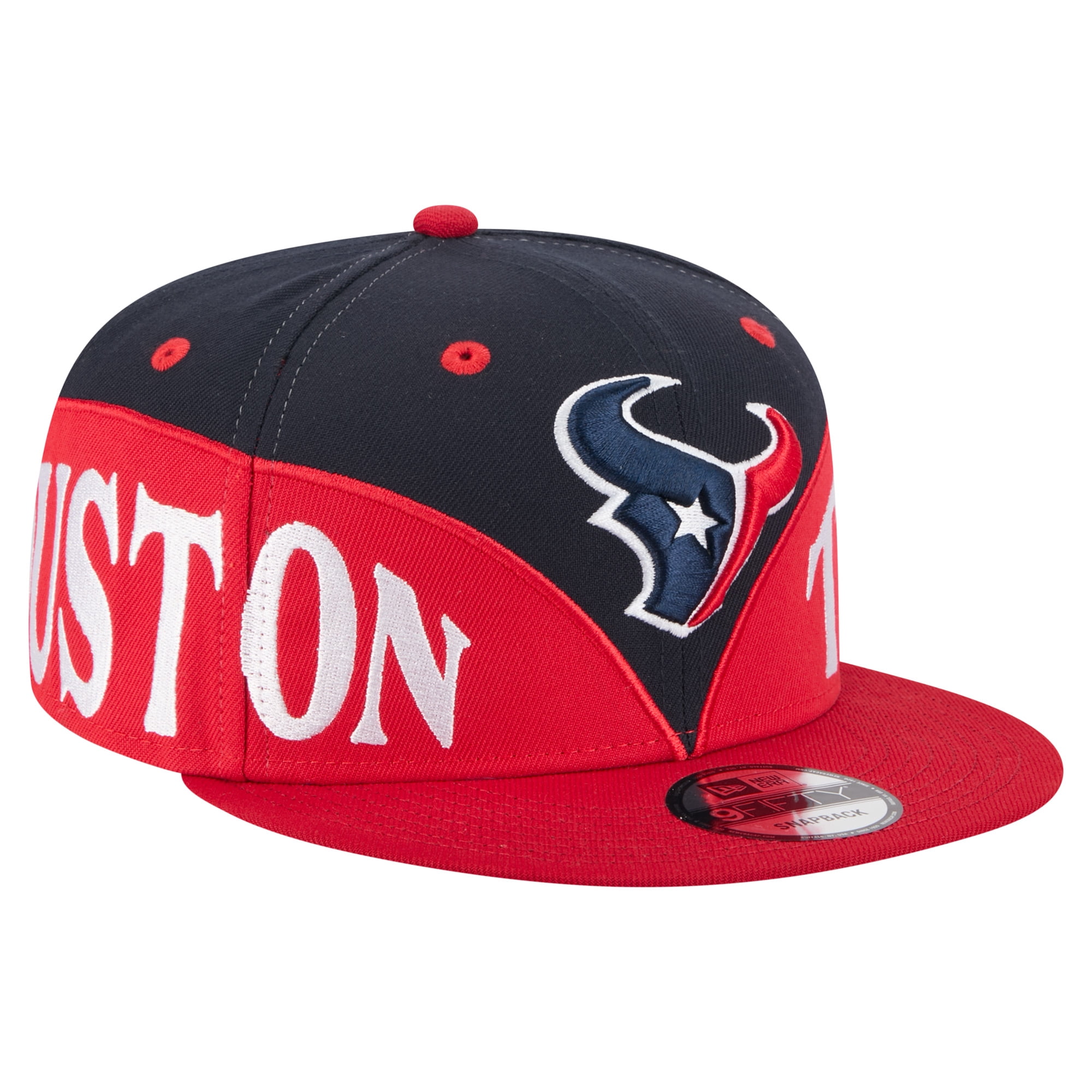 Men's New Era Navy/Red Houston Texans Split 9FIFTY Snapback Hat ...