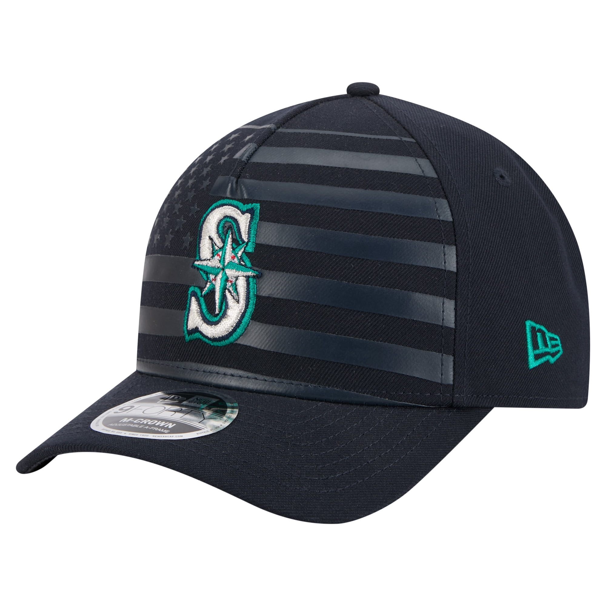 Men's New Era Navy Seattle Mariners American Flag 9FORTY M-Crown A ...
