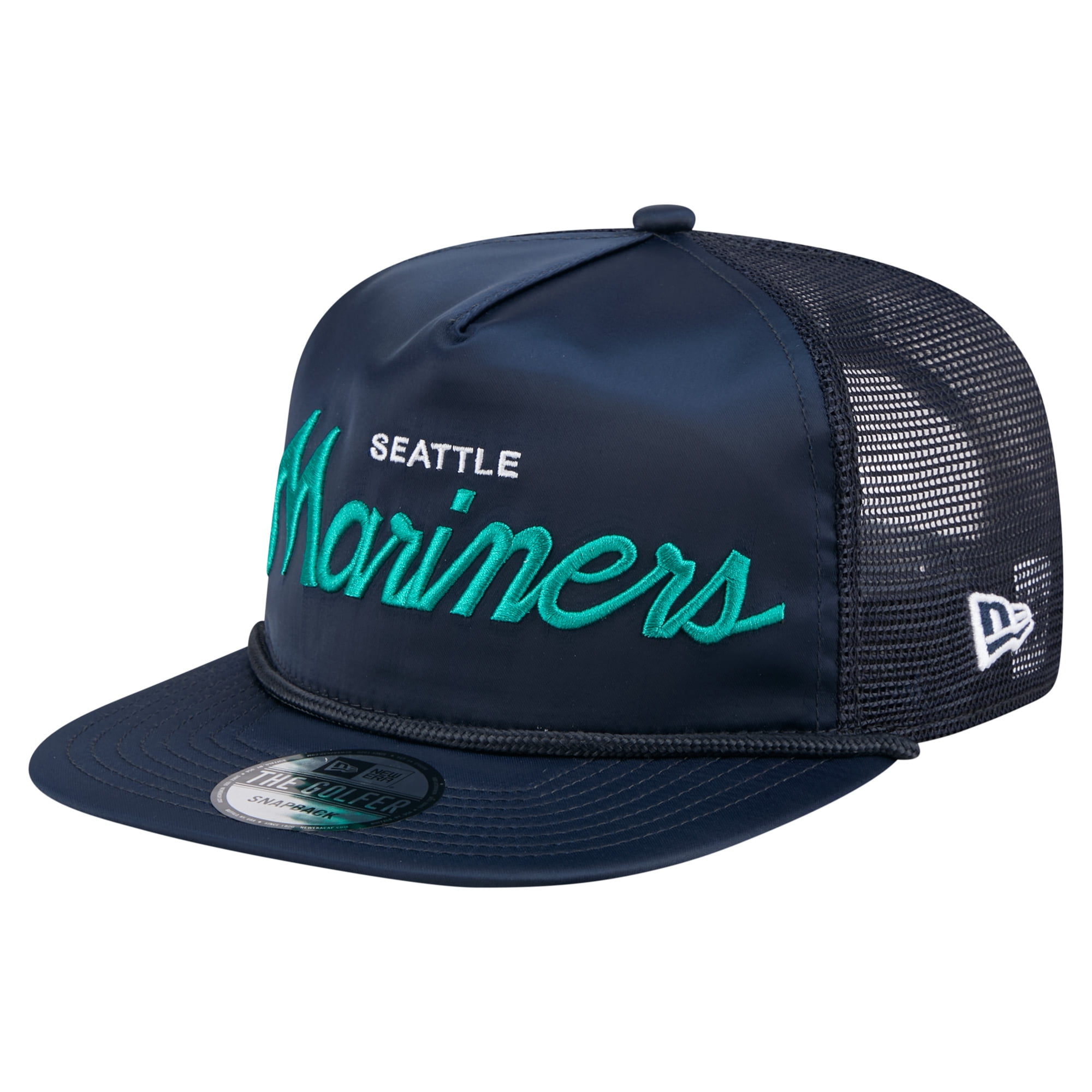 Men's New Era Navy Seattle Mariners Retro Satin Script Golfer ...