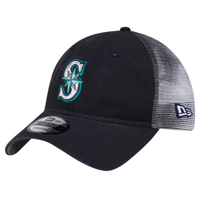 Men's New Era Navy Seattle Mariners Team Slick Trucker 9TWENTY ...
