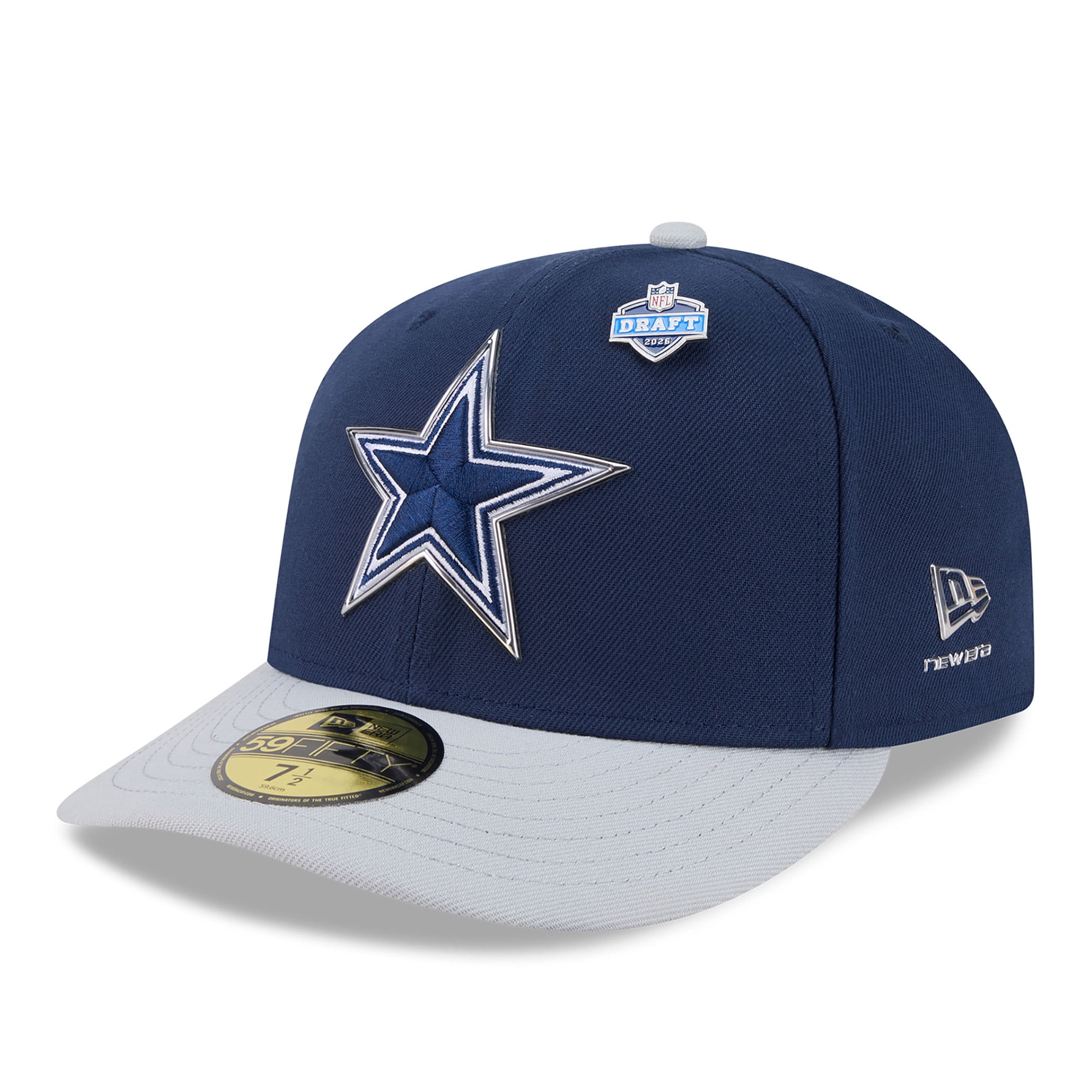 Men's New Era Navy/Silver Dallas Cowboys 2026 NFL Draft Pre-Curved ...