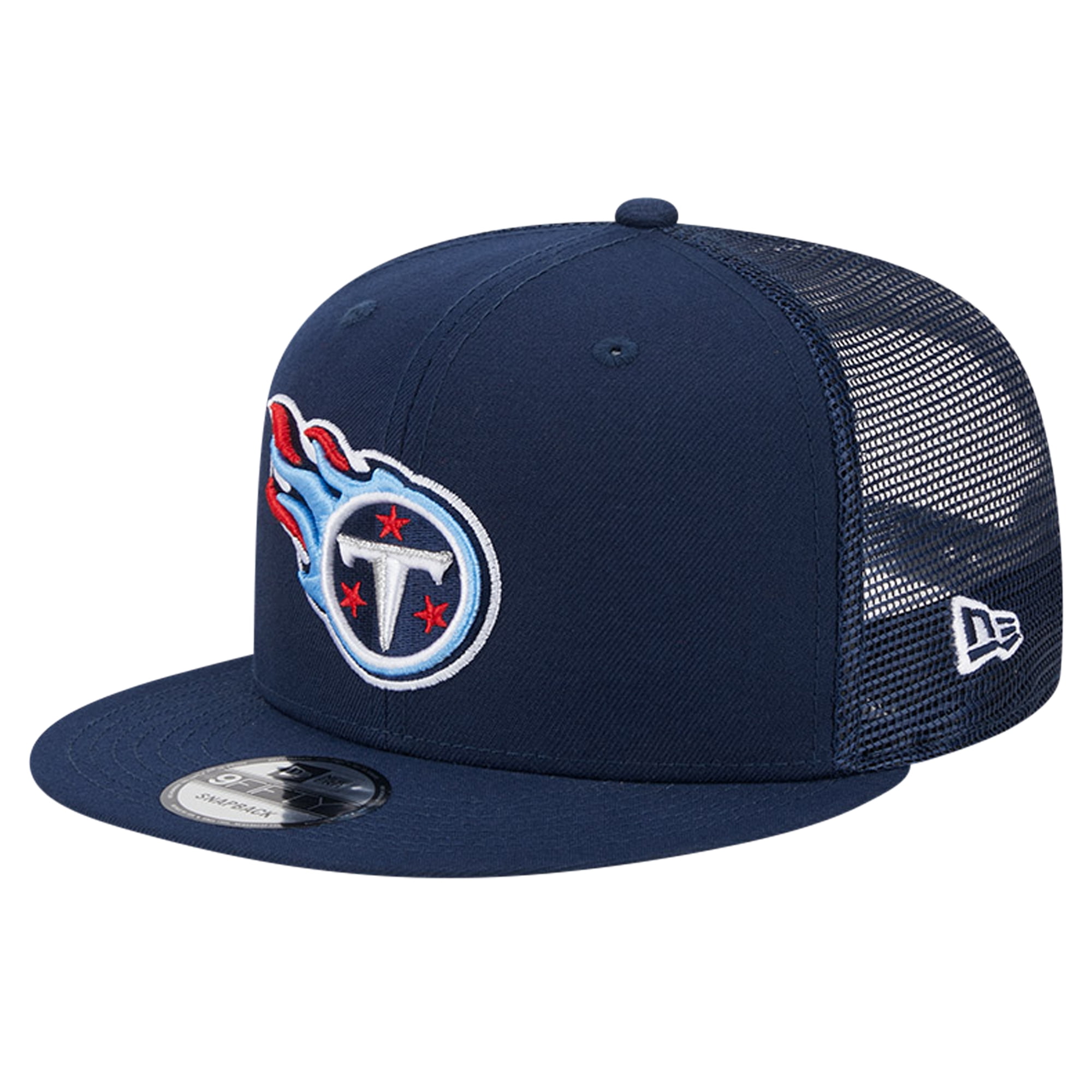 Men's New Era Navy Tennessee Titans Main Trucker 9FIFTY Snapback Hat ...