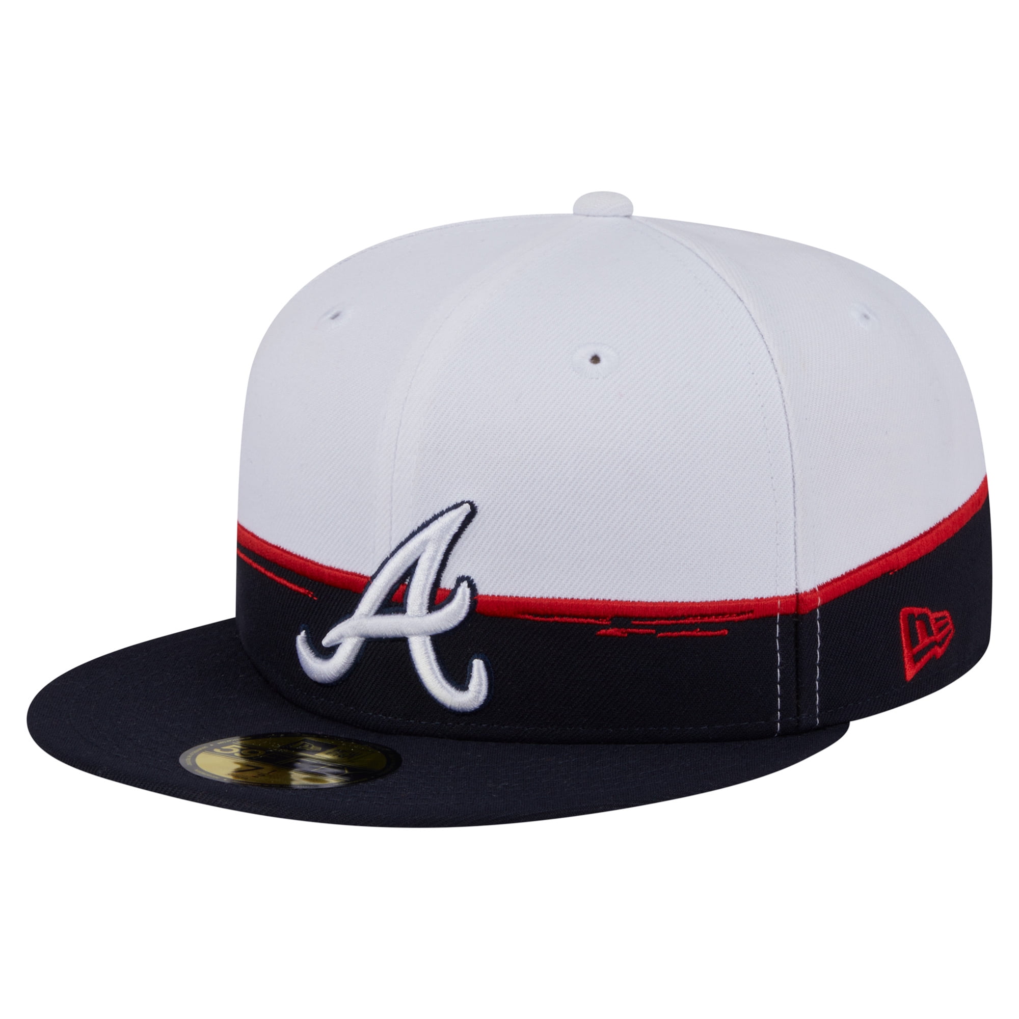 Men's New Era Navy/White Atlanta Braves Paint Stroke 59FIFTY-Fitted Hat ...
