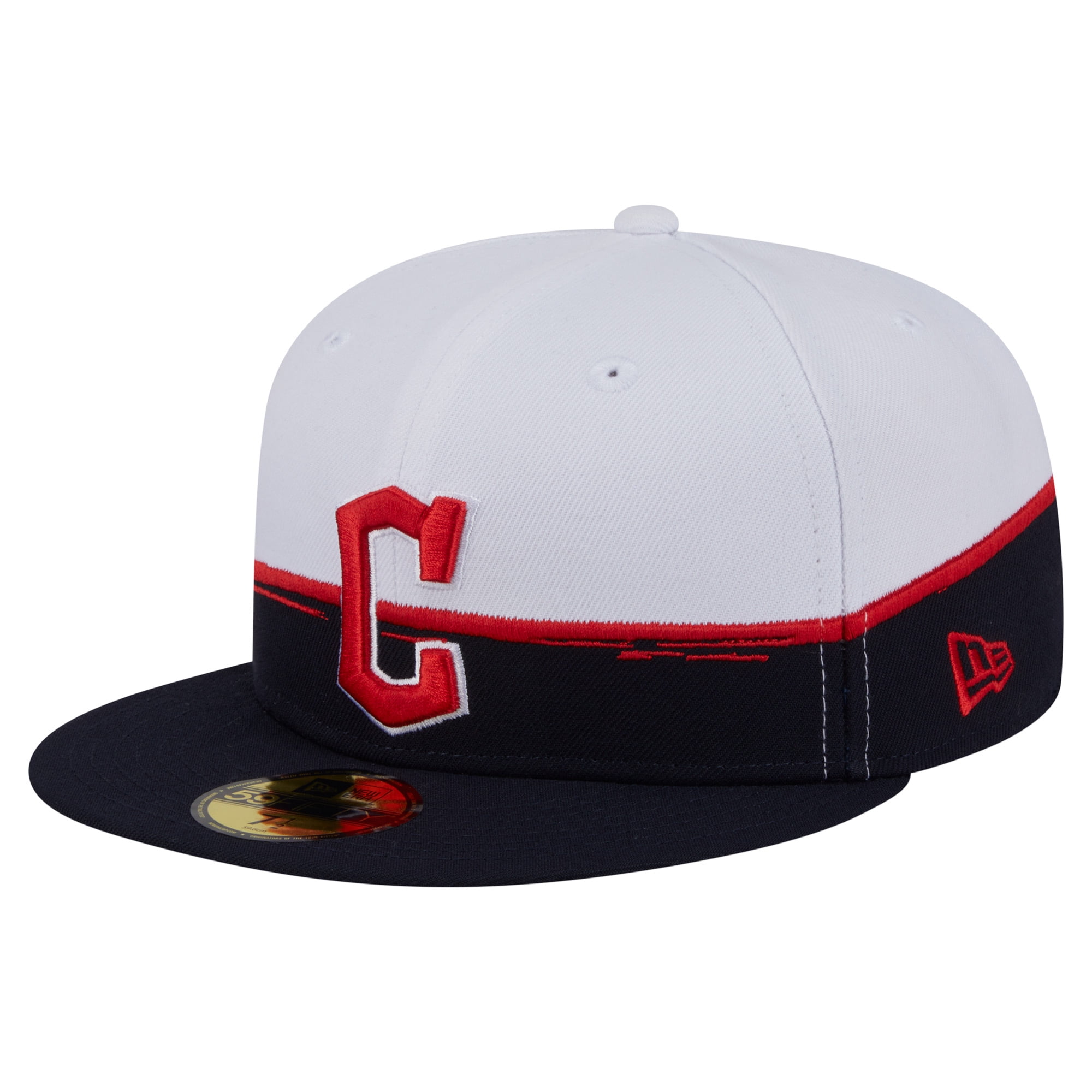 Men's New Era Navy/White Cleveland Guardians Paint Stroke 59FIFTY ...