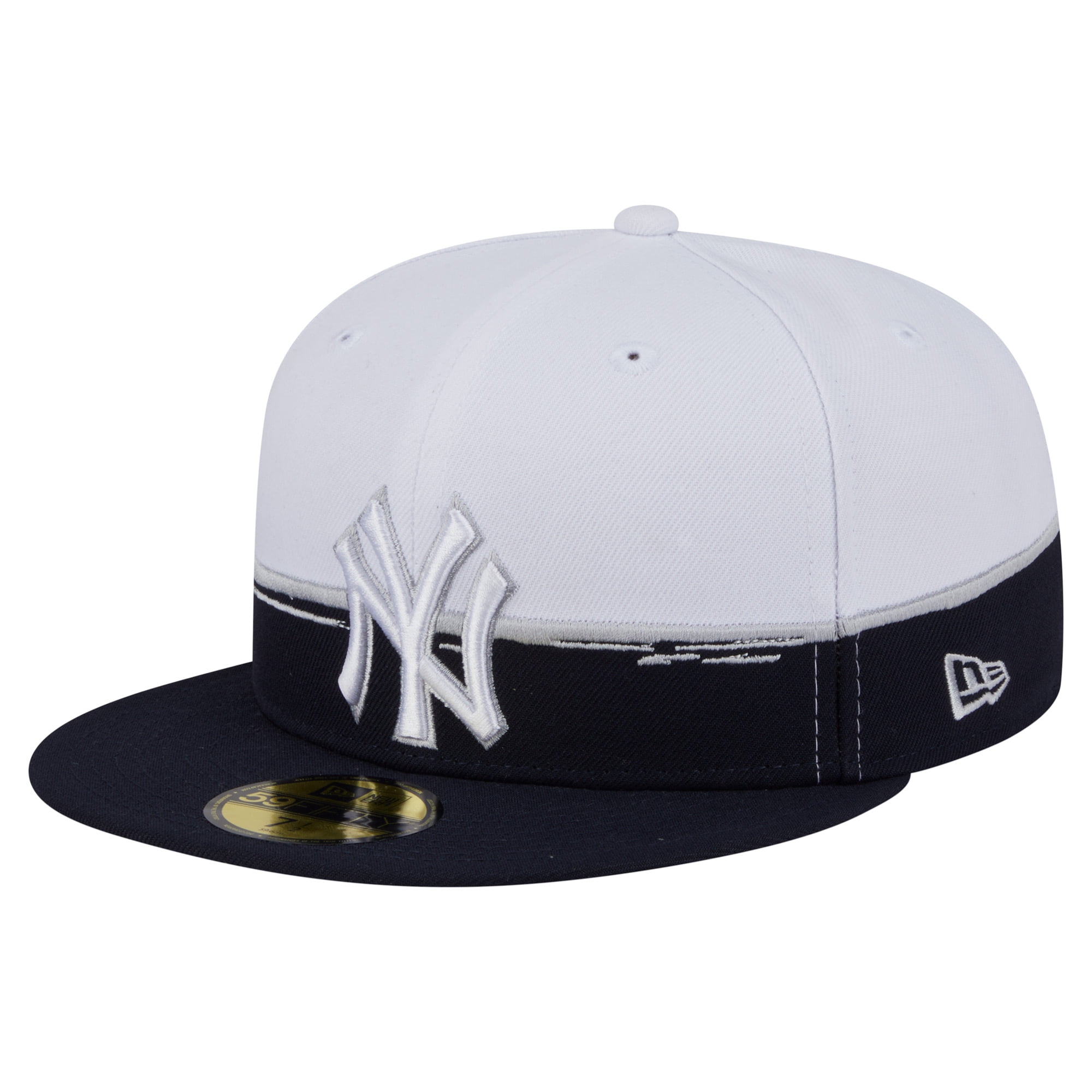 Men's New Era Navy/White New York Yankees Paint Stroke 59FIFTY-Fitted ...