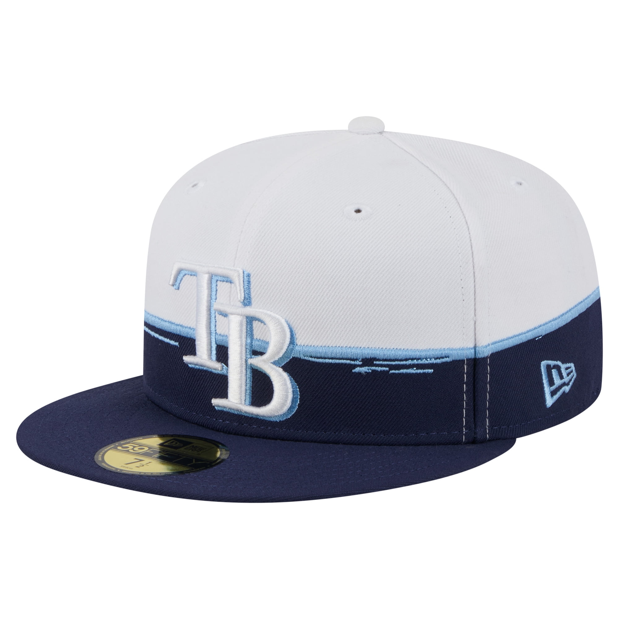 Men's New Era Navy/White Tampa Bay Rays Paint Stroke 59FIFTY-Fitted Hat ...