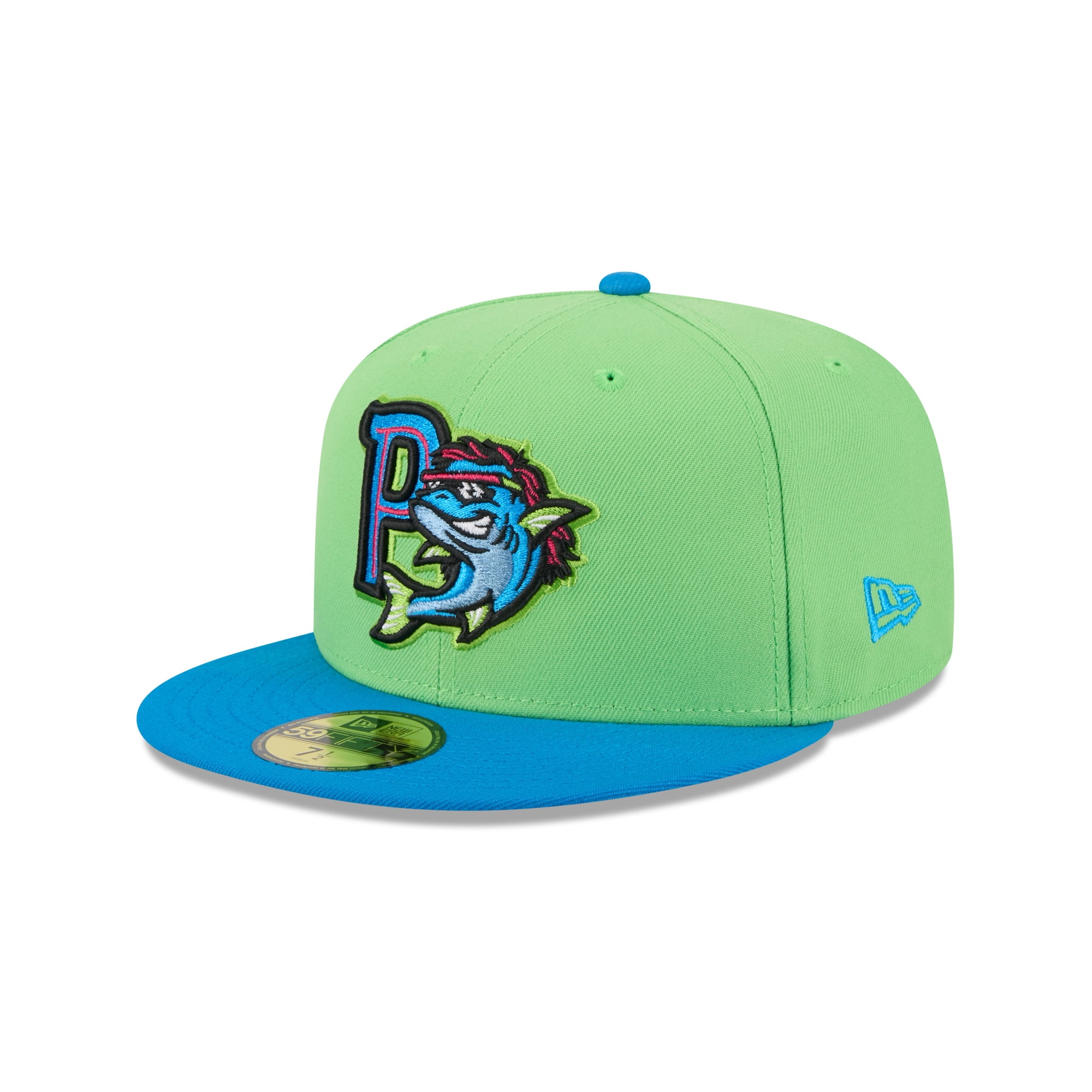 Men's-New Era Neon Green Pensacola Blue Wahoos Theme Nights 59FIFTY ...