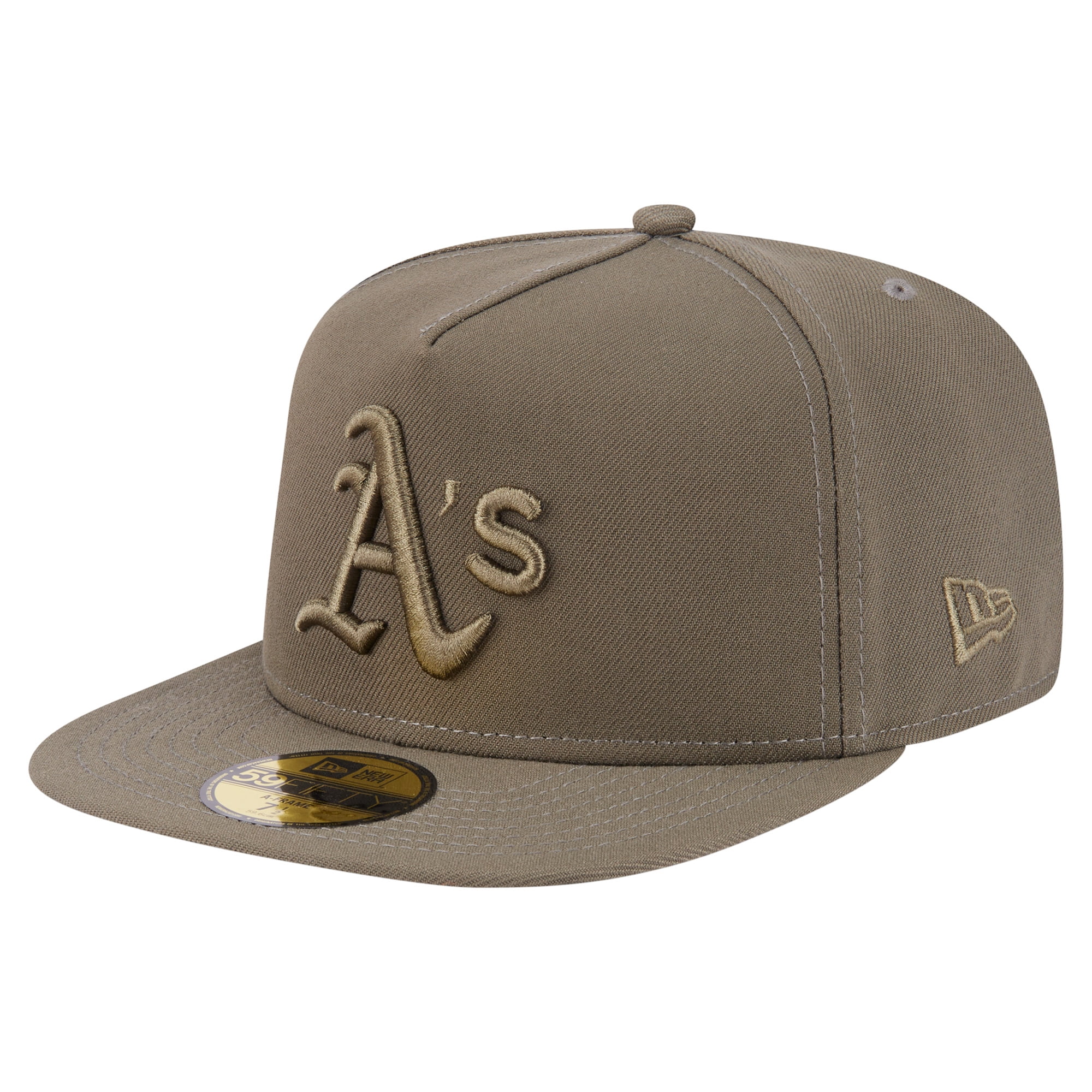 Men's New Era Olive Athletics Color Pack A-Frame 59FIFTY Fitted Hat ...