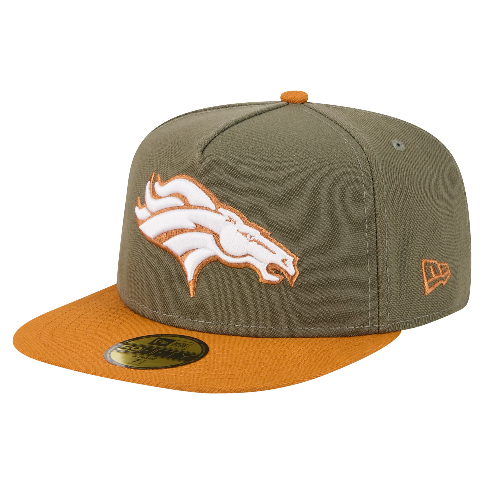 Men's New Era Olive/Brown Denver Broncos Color Pack A-Frame 59FIFTY ...
