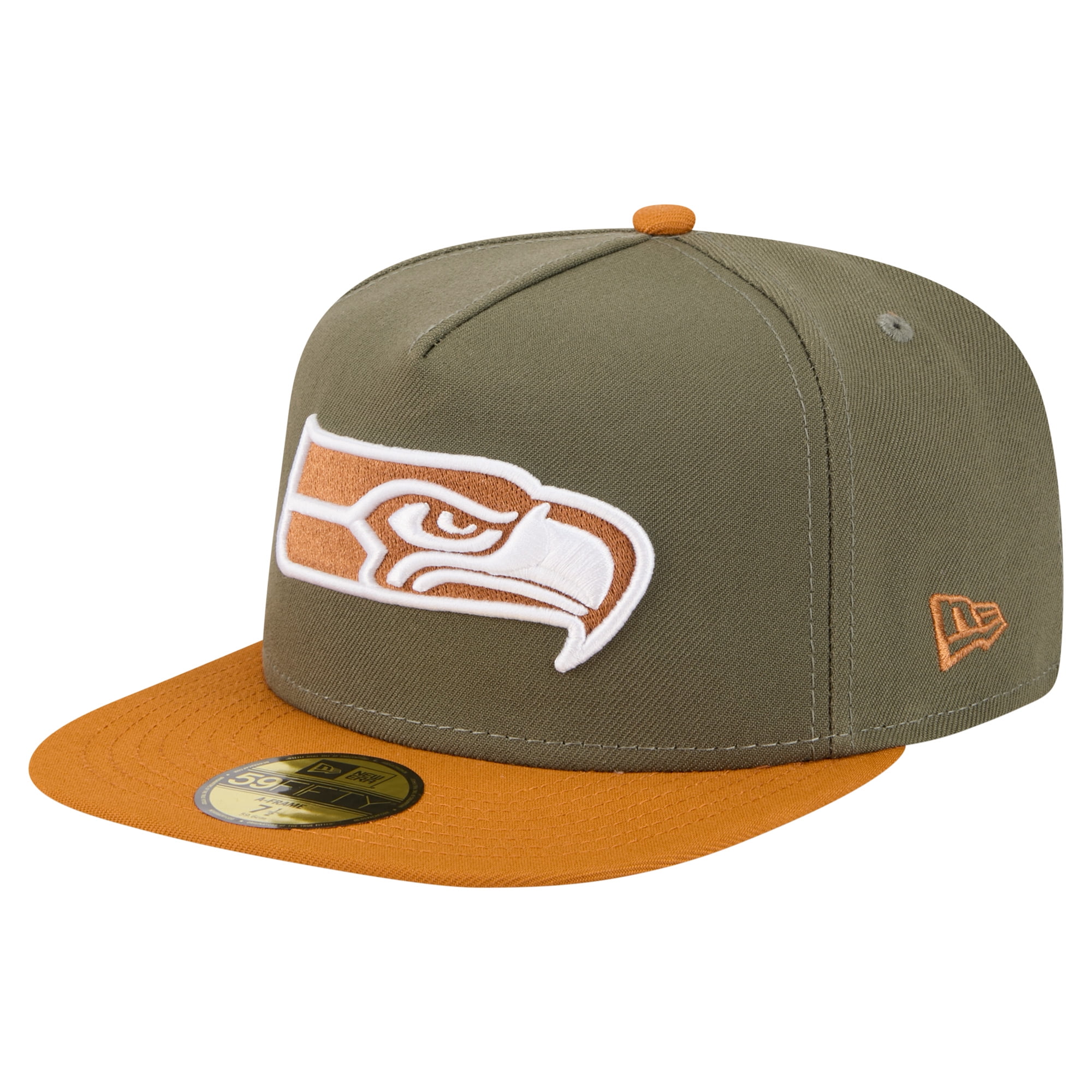 Men's New Era Olive/Brown Seattle Seahawks Color Pack A-Frame 59FIFTY ...
