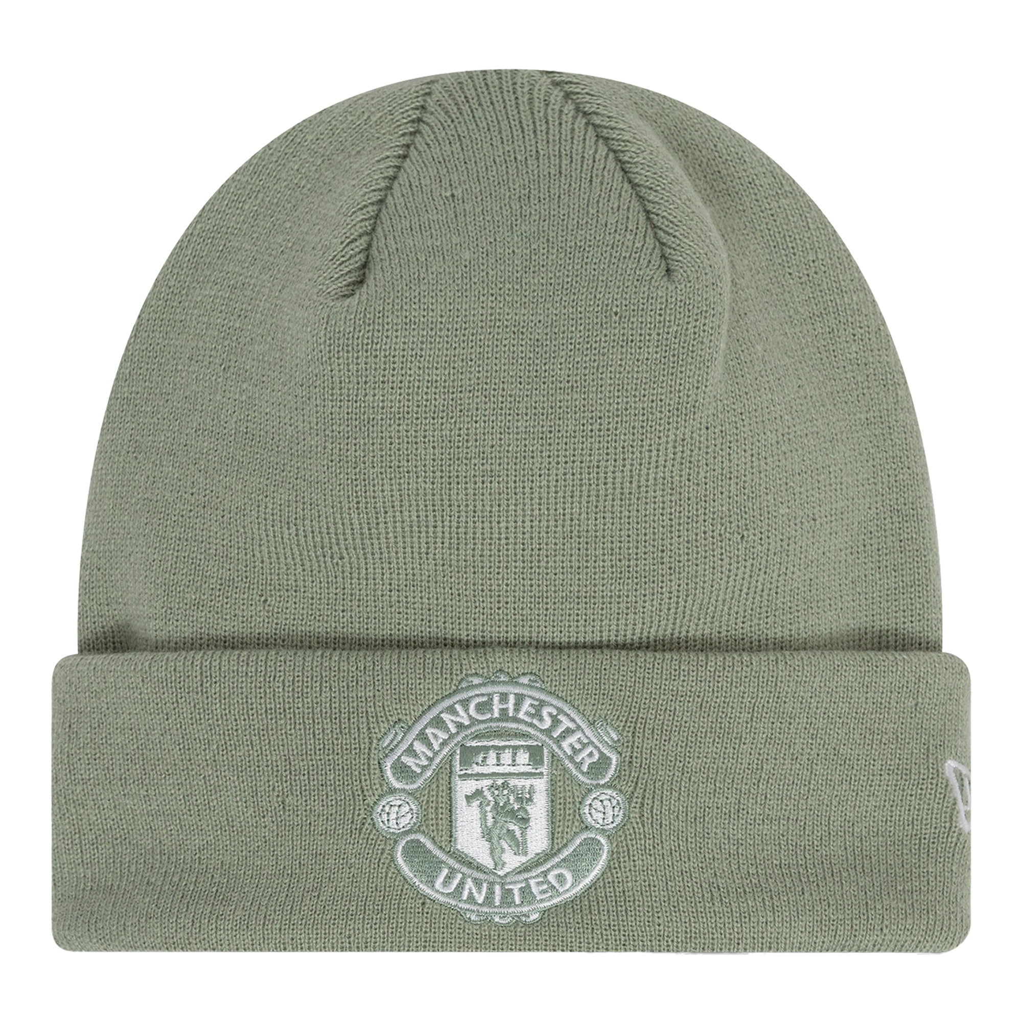 Men's New Era Olive Manchester United Seasonal Cuffed Knit Hat ...