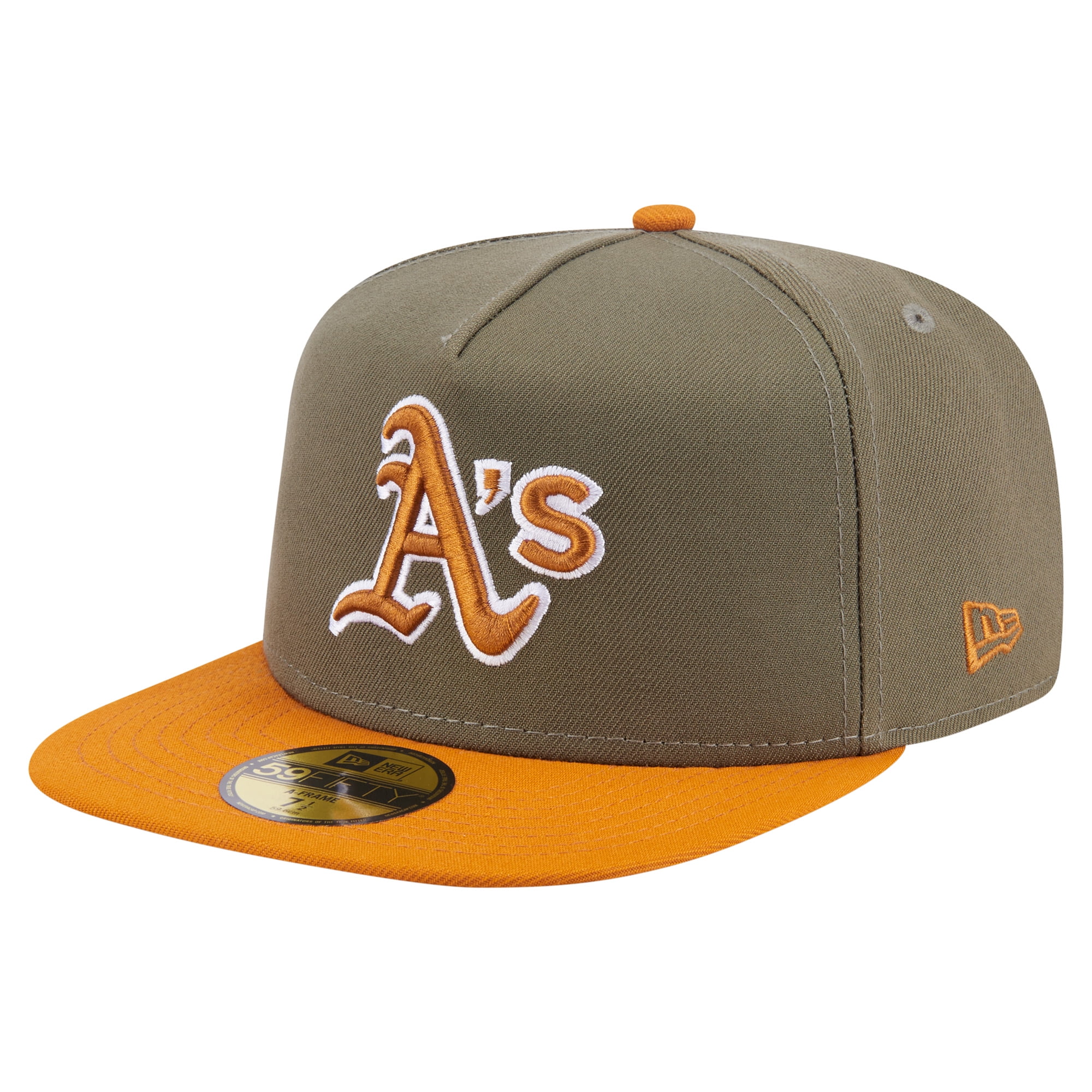 Men's New Era Olive/Orange Athletics Two-Tone Color Pack A-Frame ...