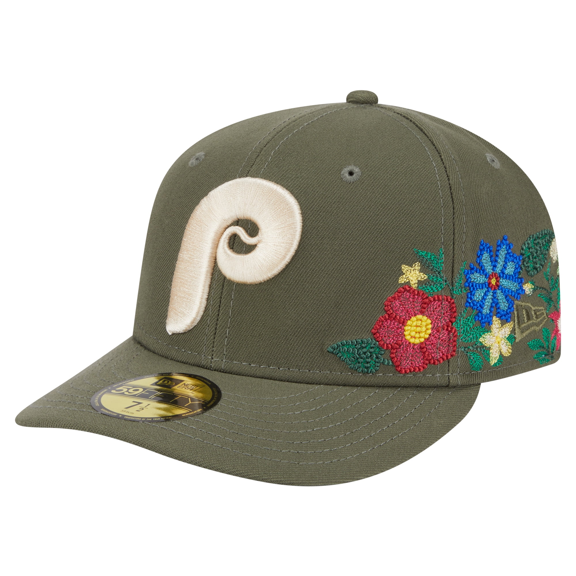 Men's New Era Olive Philadelphia Phillies Tonal Florals 59FIFTY Fitted ...