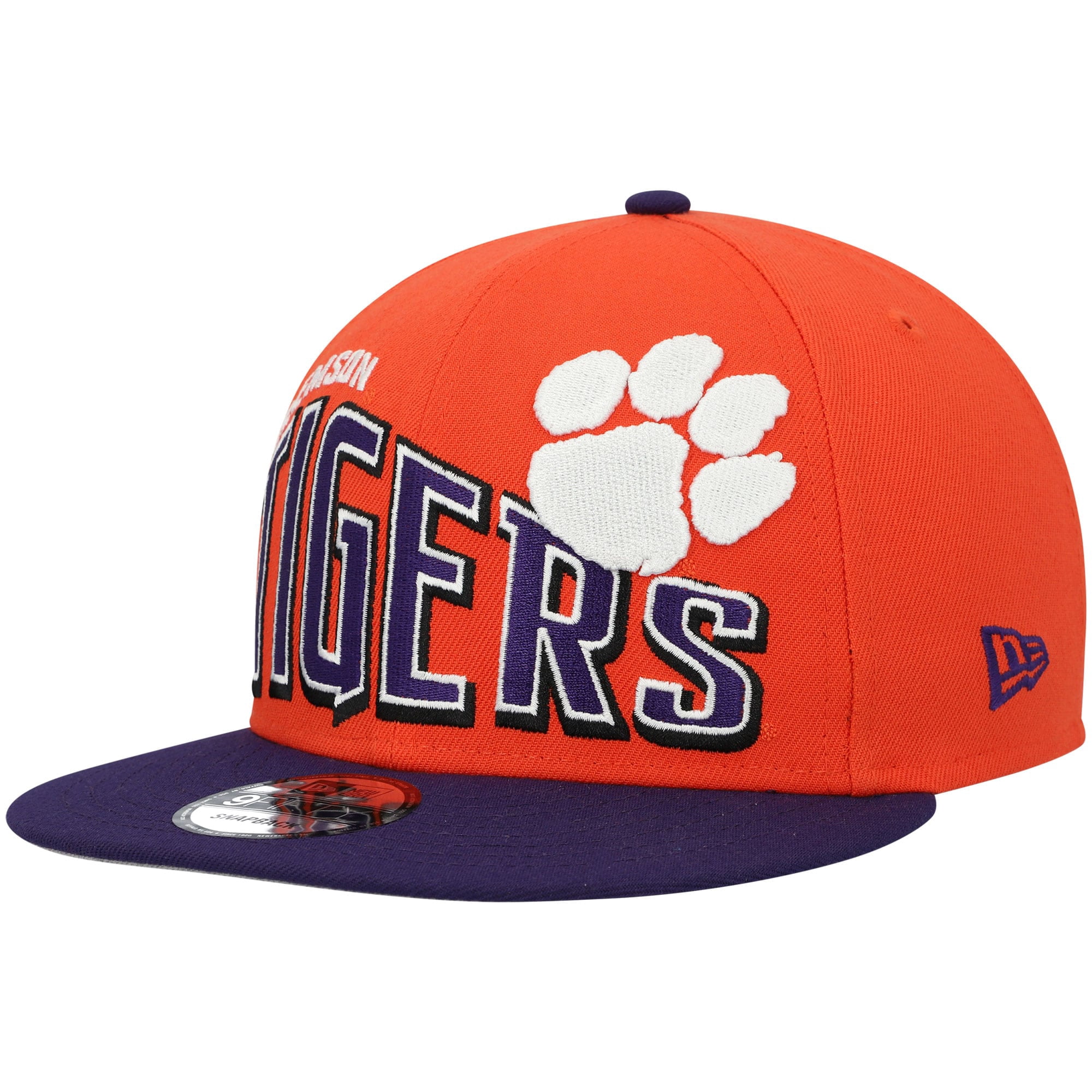 Men's New Era Orange Clemson Tigers Two-Tone Vintage Wave 9FIFTY ...