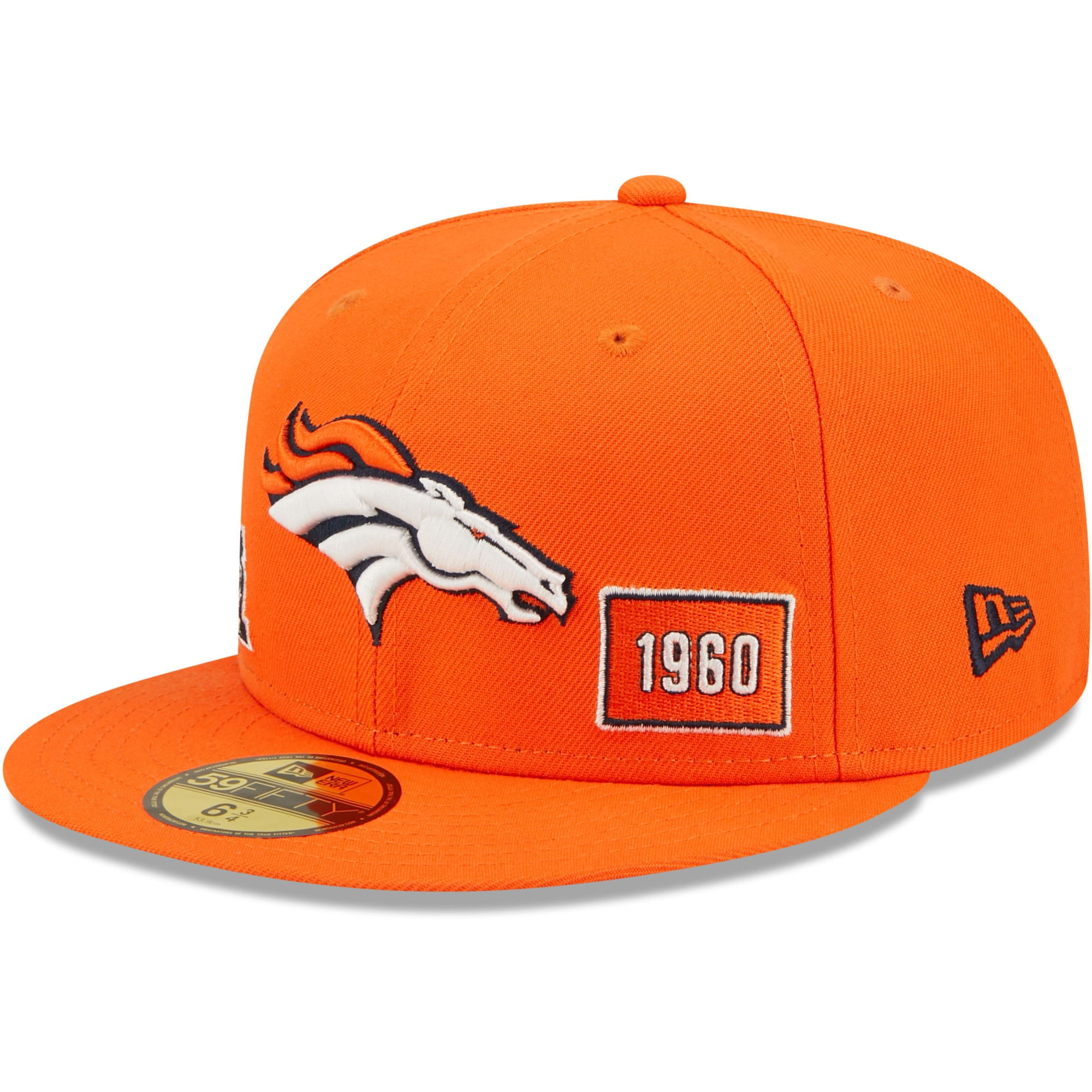 Men's New Era Orange Denver Broncos Identity 59FIFTY Fitted Hat ...