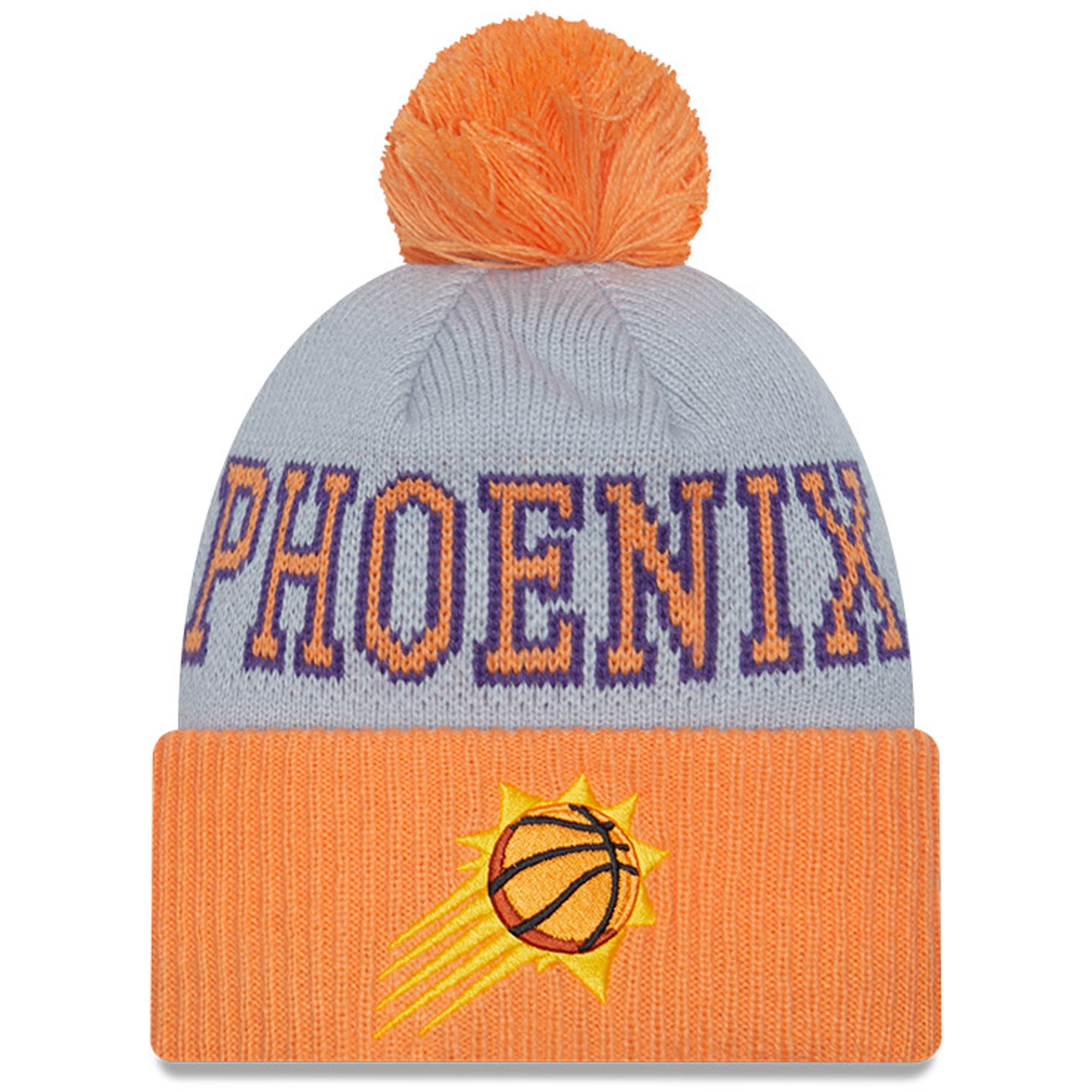 Men's New Era Orange/Gray Phoenix Suns Tip-Off Two-Tone Cuffed Knit Hat ...