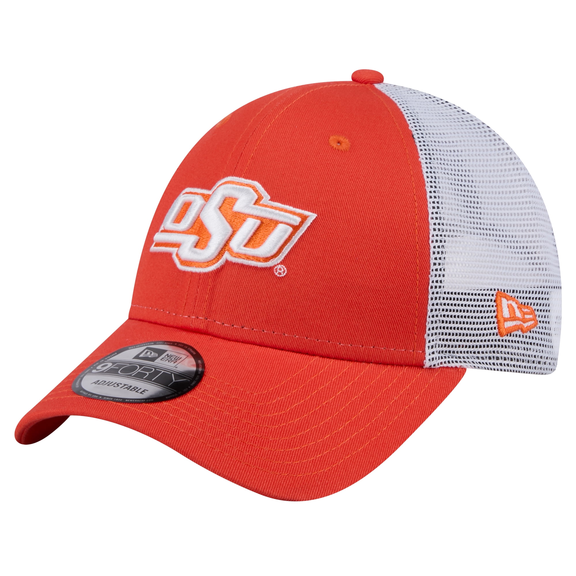 Men's New Era Orange Oklahoma State Cowboys Trucker 9FORTY Adjustable ...