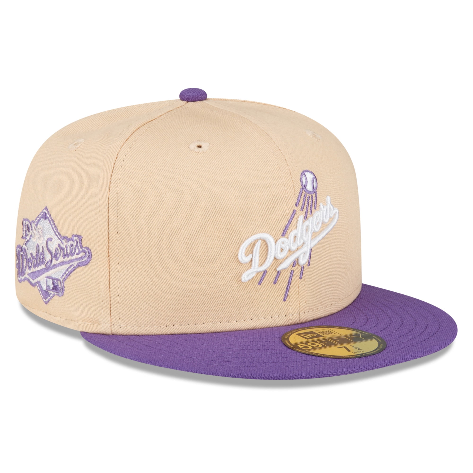 Men's New Era Peach/Purple Los Angeles Dodgers 1988 World Series Side ...