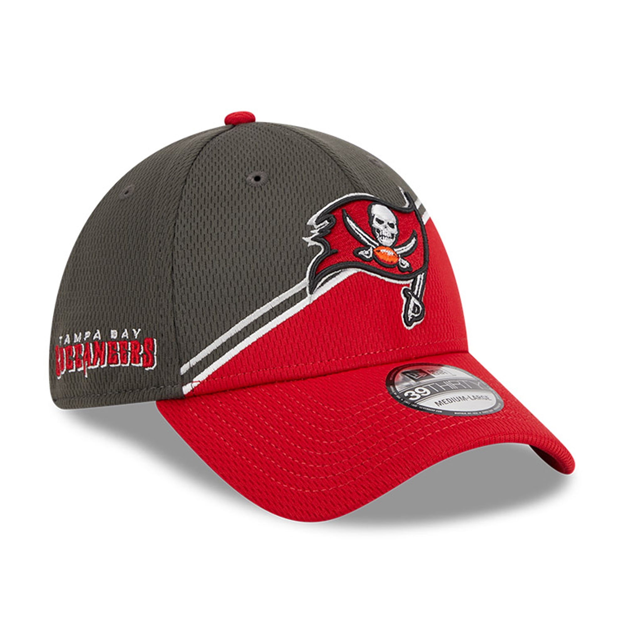 Men's New Era Pewter/Red Tampa Bay Buccaneers 2023 Sideline 39THIRTY ...