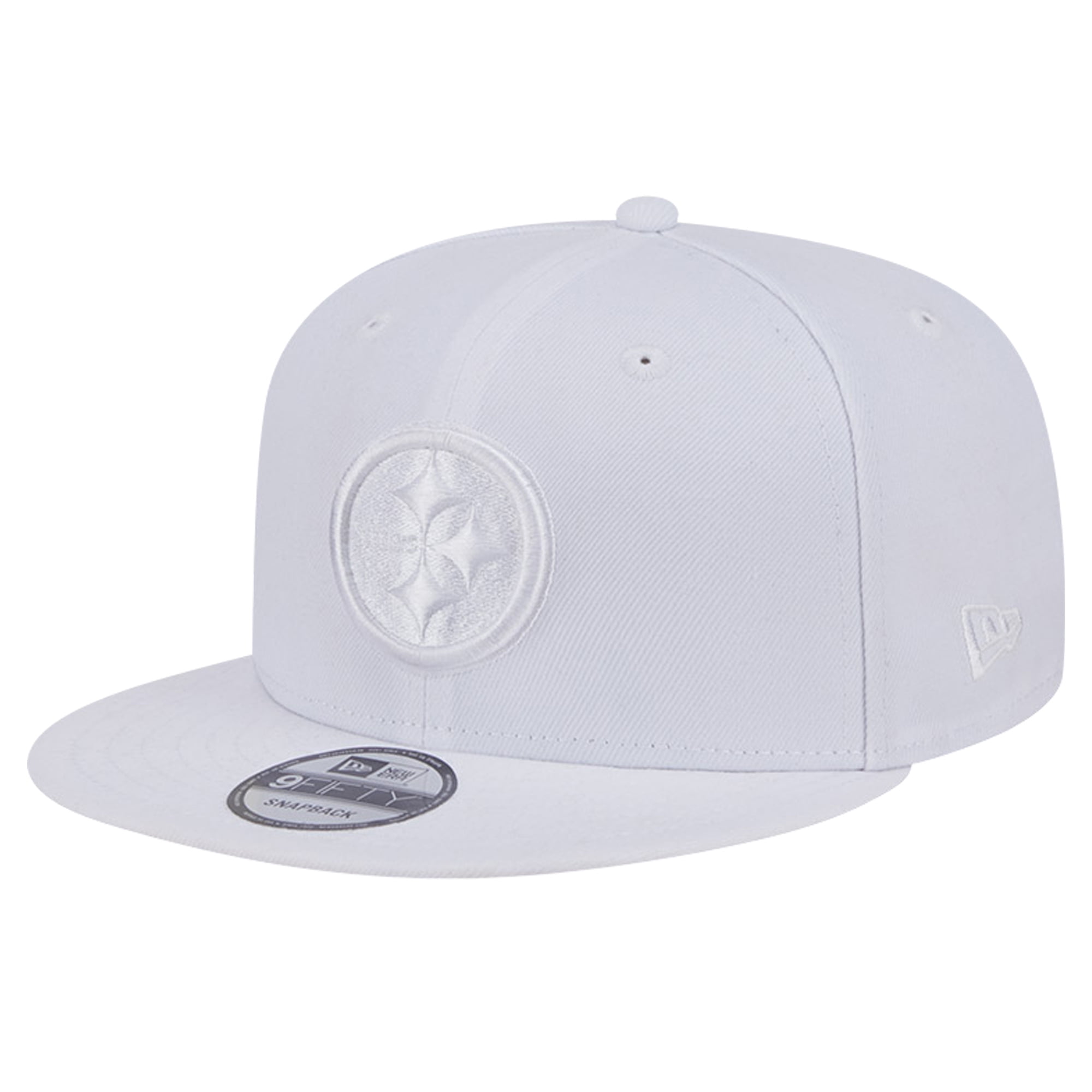 Men's New Era Pittsburgh Steelers Main White on White 9FIFTY Snapback ...