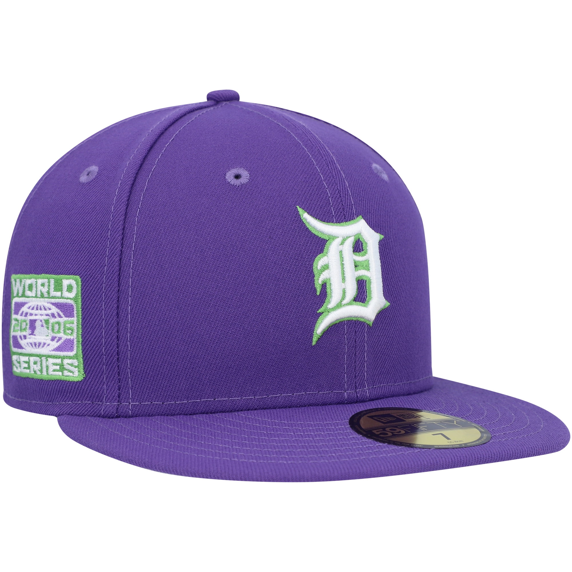 Men's New Era Purple Detroit Tigers Lime Side Patch 59FIFTY Fitted Hat ...